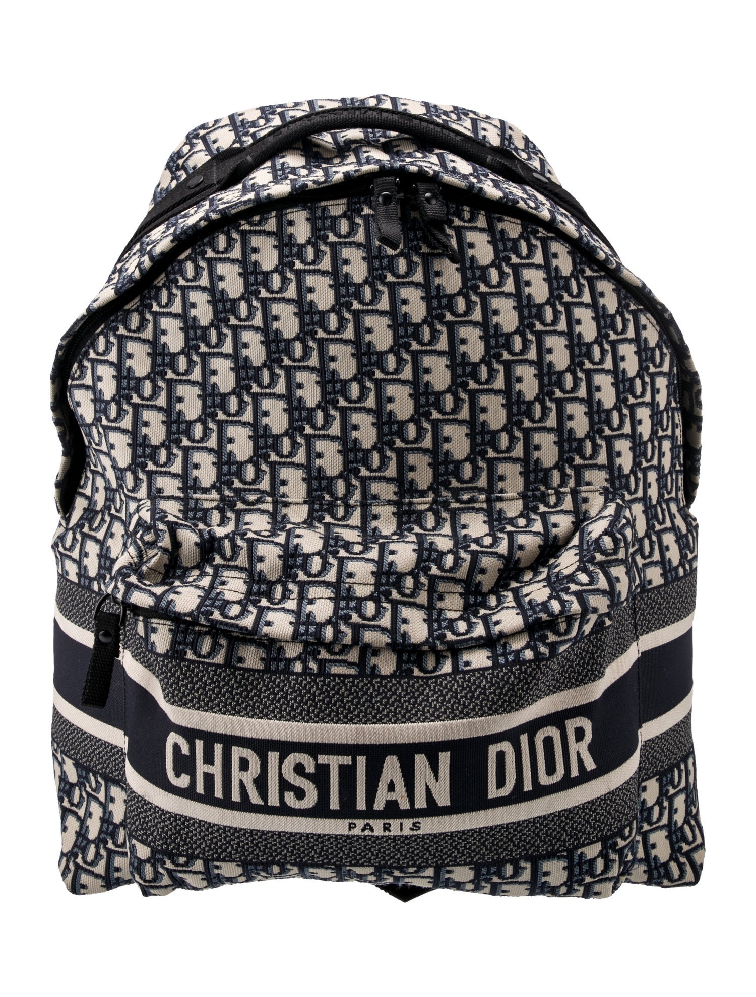 Christian Dior Oblique Jacquard Backpack - Blue Backpacks, Handbags ...