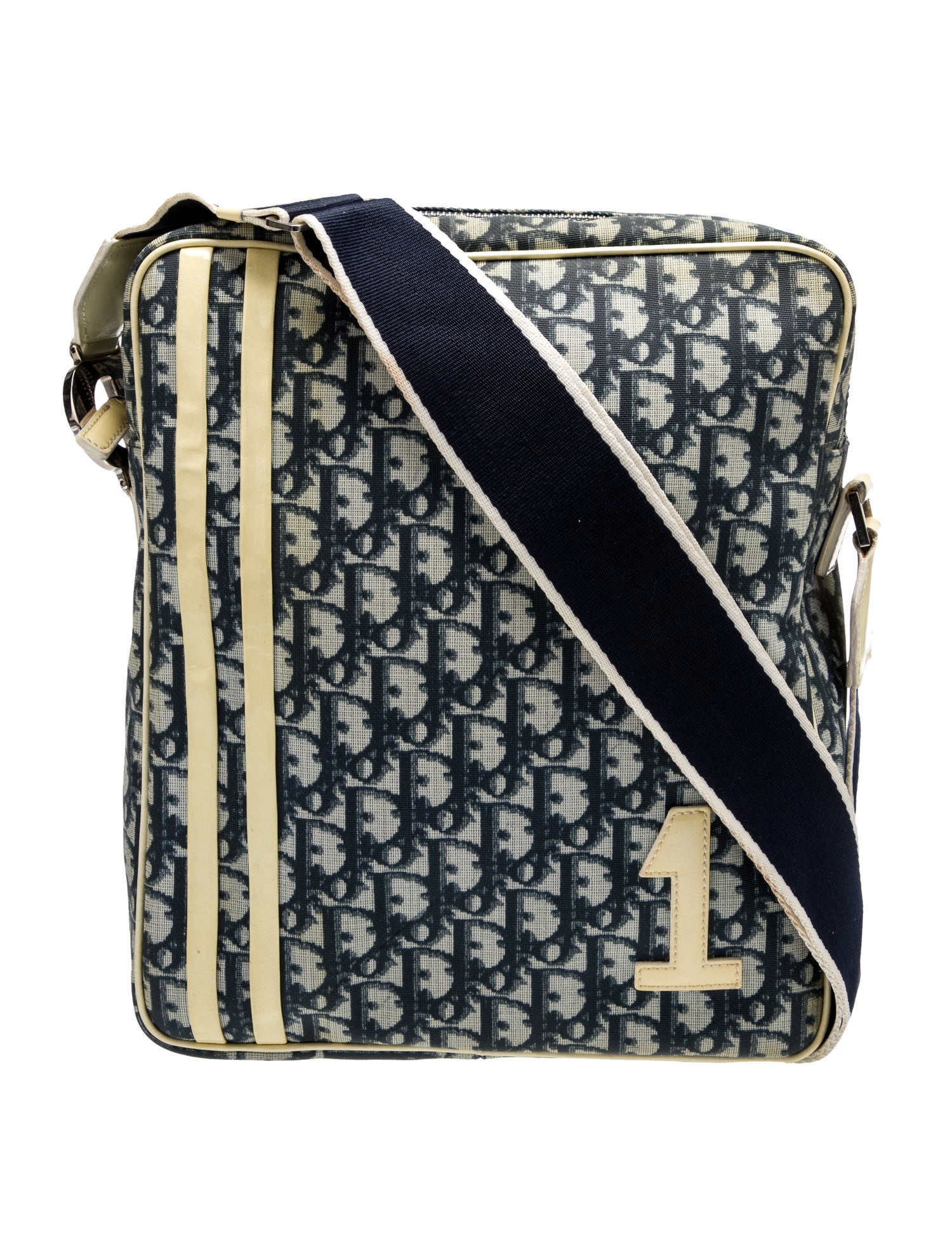 Christian Dior Oblique Jacquard Crossbody Bag - Blue Crossbody Bags ...