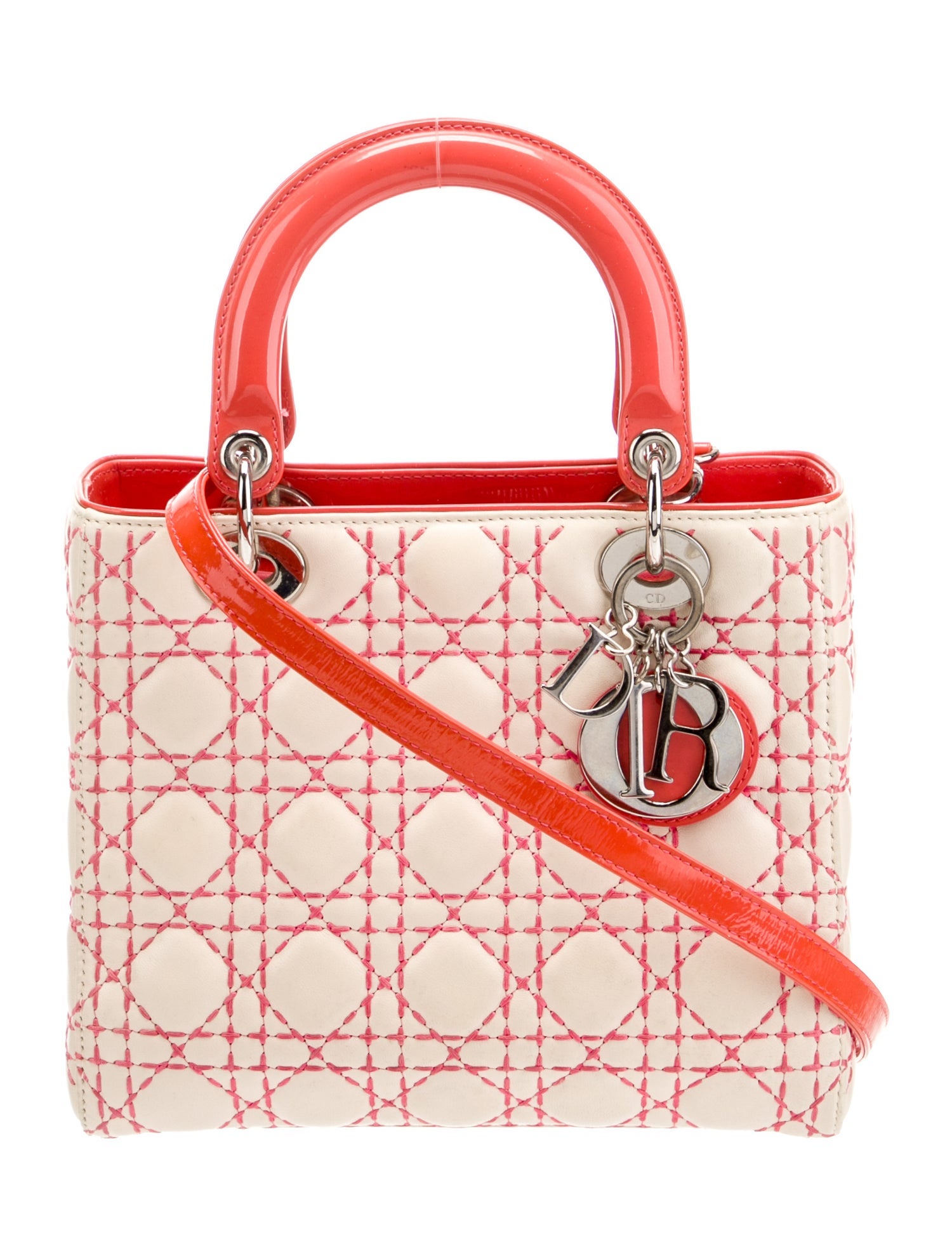 Christian Dior Tweed Lady Dior Medium Cannage Pattern - Handle Bags ...