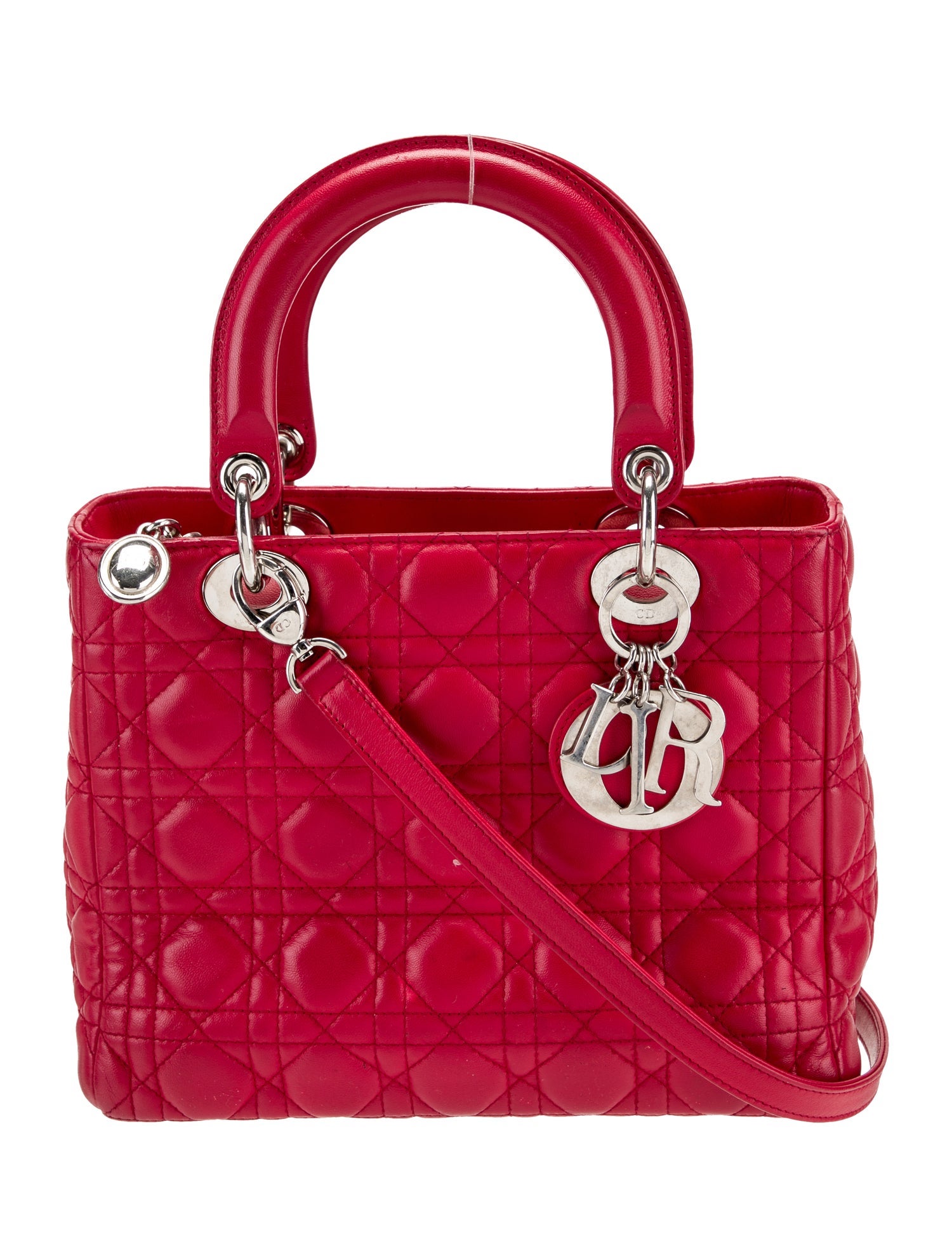 Christian Dior Medium Lady Dior - Red Handle Bags, Handbags - CHR431773 ...