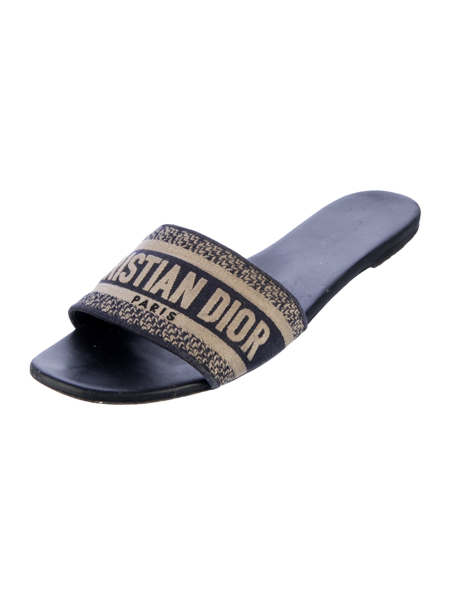 Christian Dior Canvas Printed Slides - Blue Sandals, Shoes - CHR452861 ...