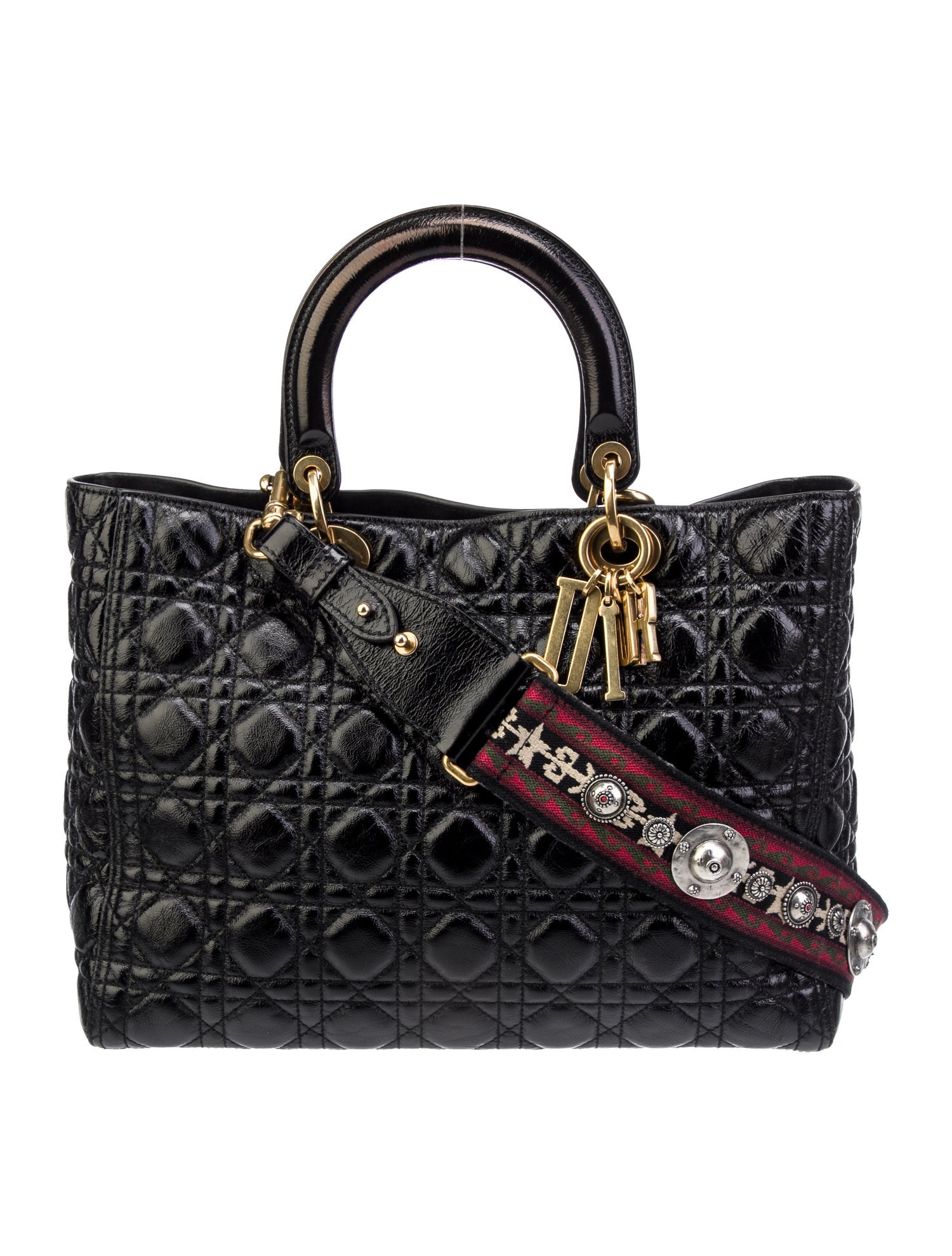 Christian Dior Large Cannage Lady Dior - Black Handle Bags, Handbags ...