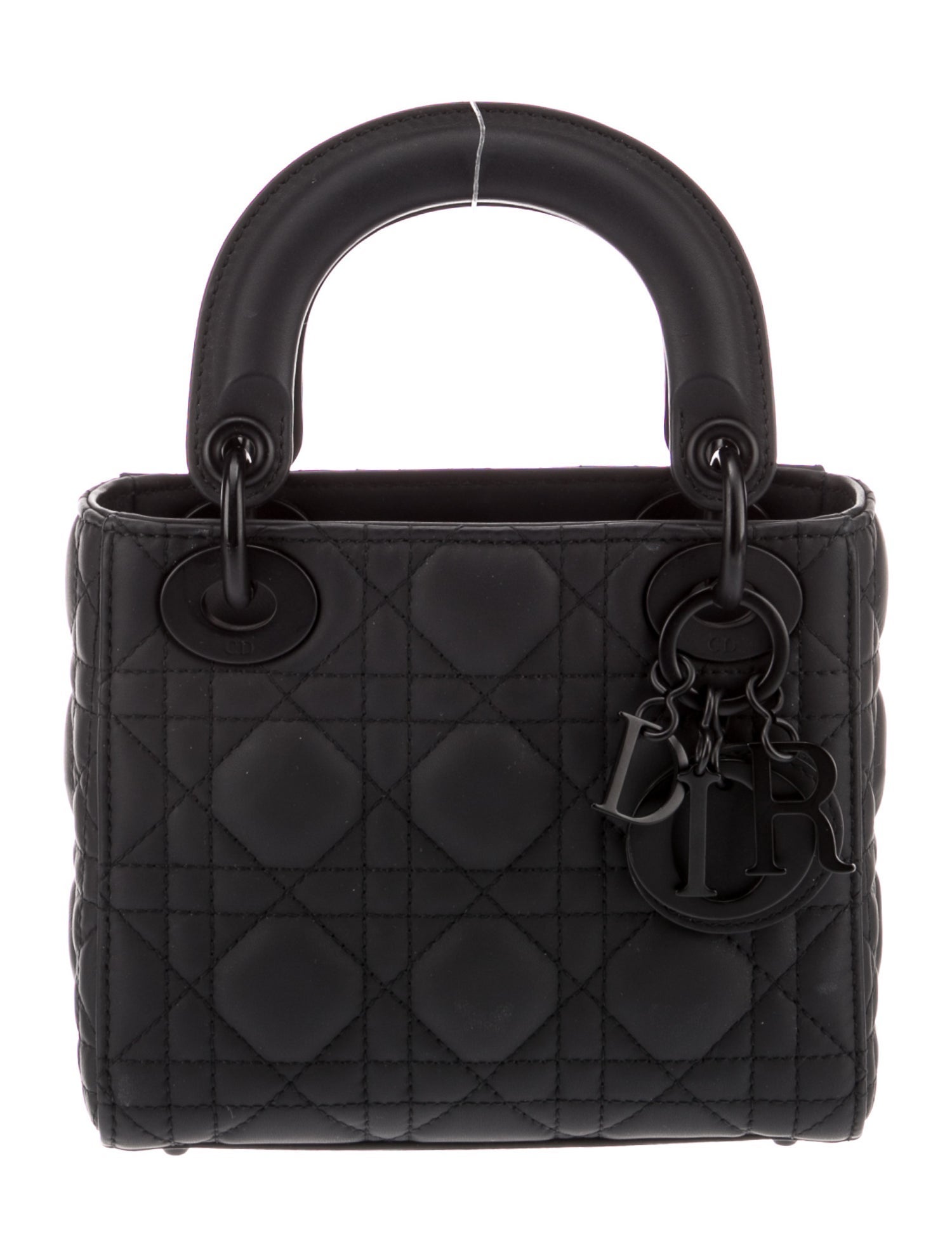 Christian Dior Quilted Pattern Lady Dior - Black Handle Bags, Handbags ...