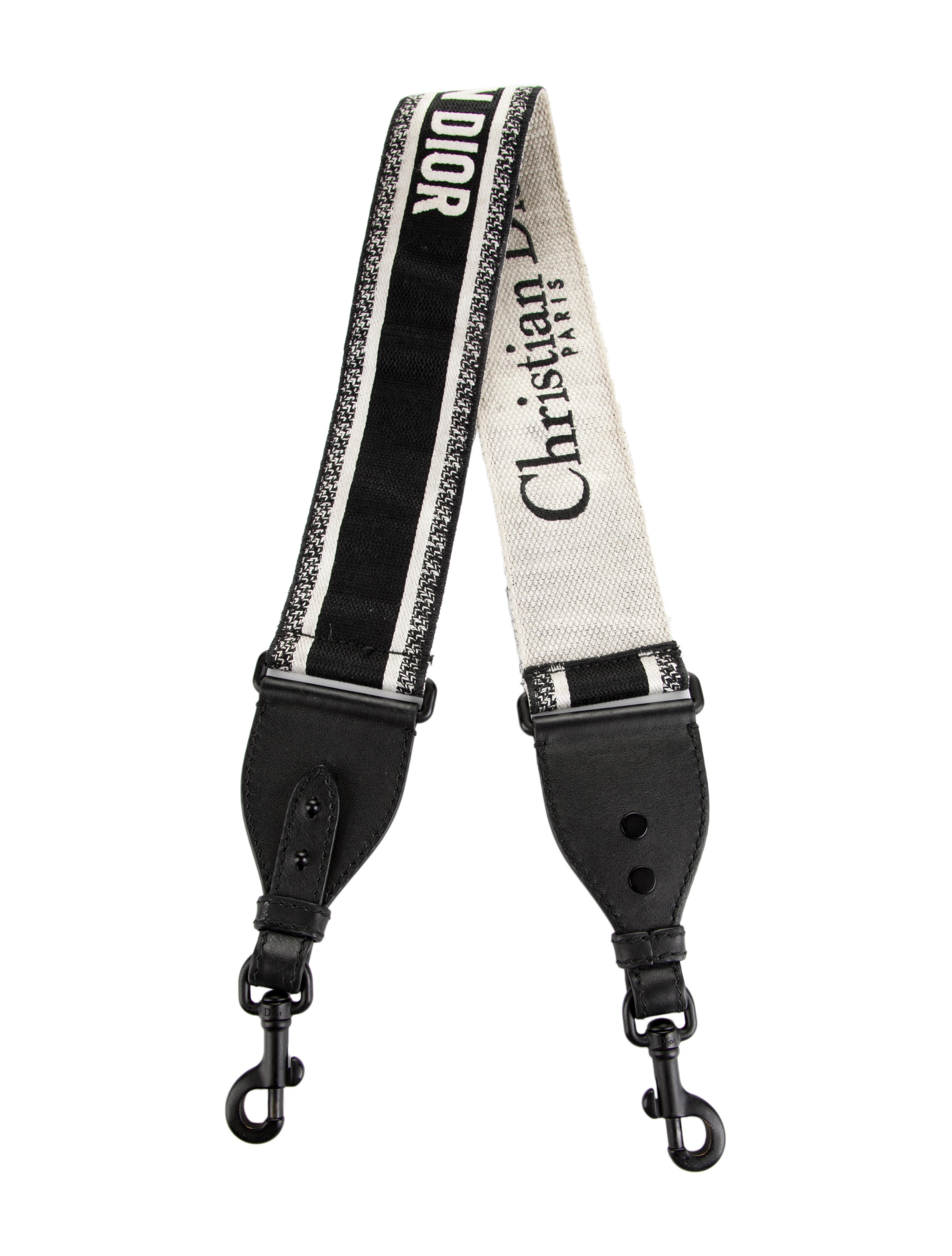 Christian Dior Embroidered Logo Bag Strap - Black Bag Accessories ...