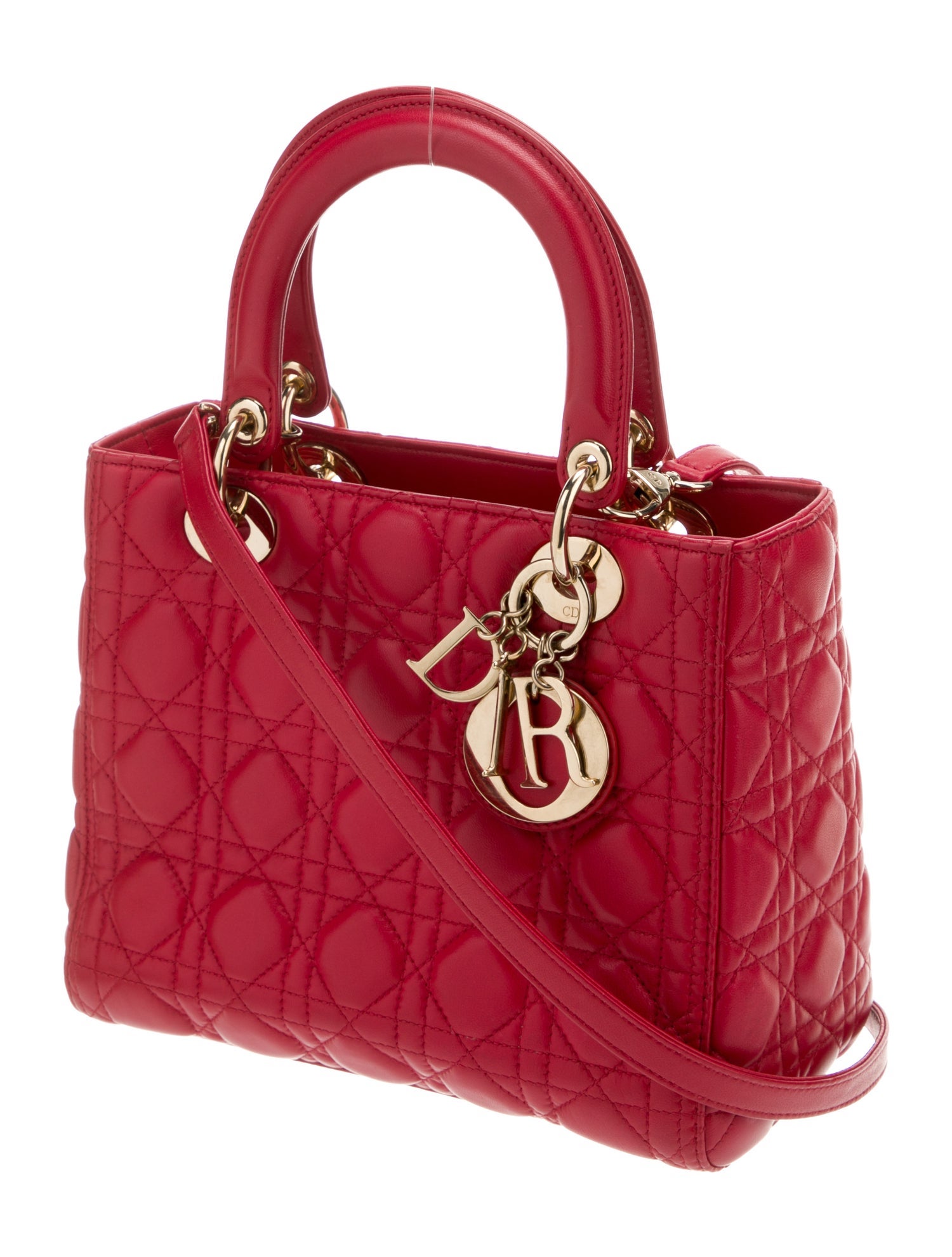 Christian Dior Medium Cannage Lady Dior Bag - Blue Handle Bags ...