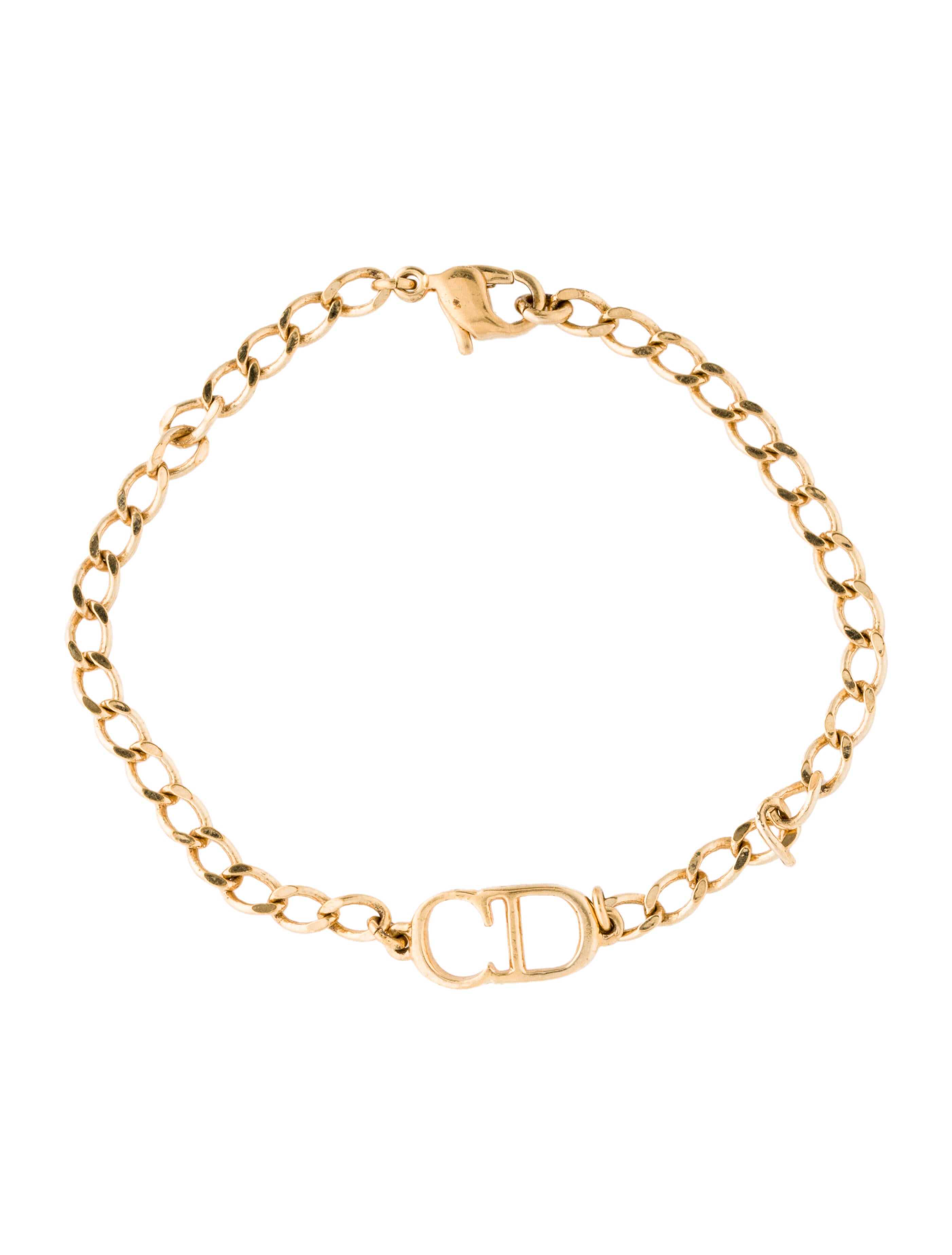 Christian Dior CD Link Bracelet - Gold-Plated Link, Bracelets ...