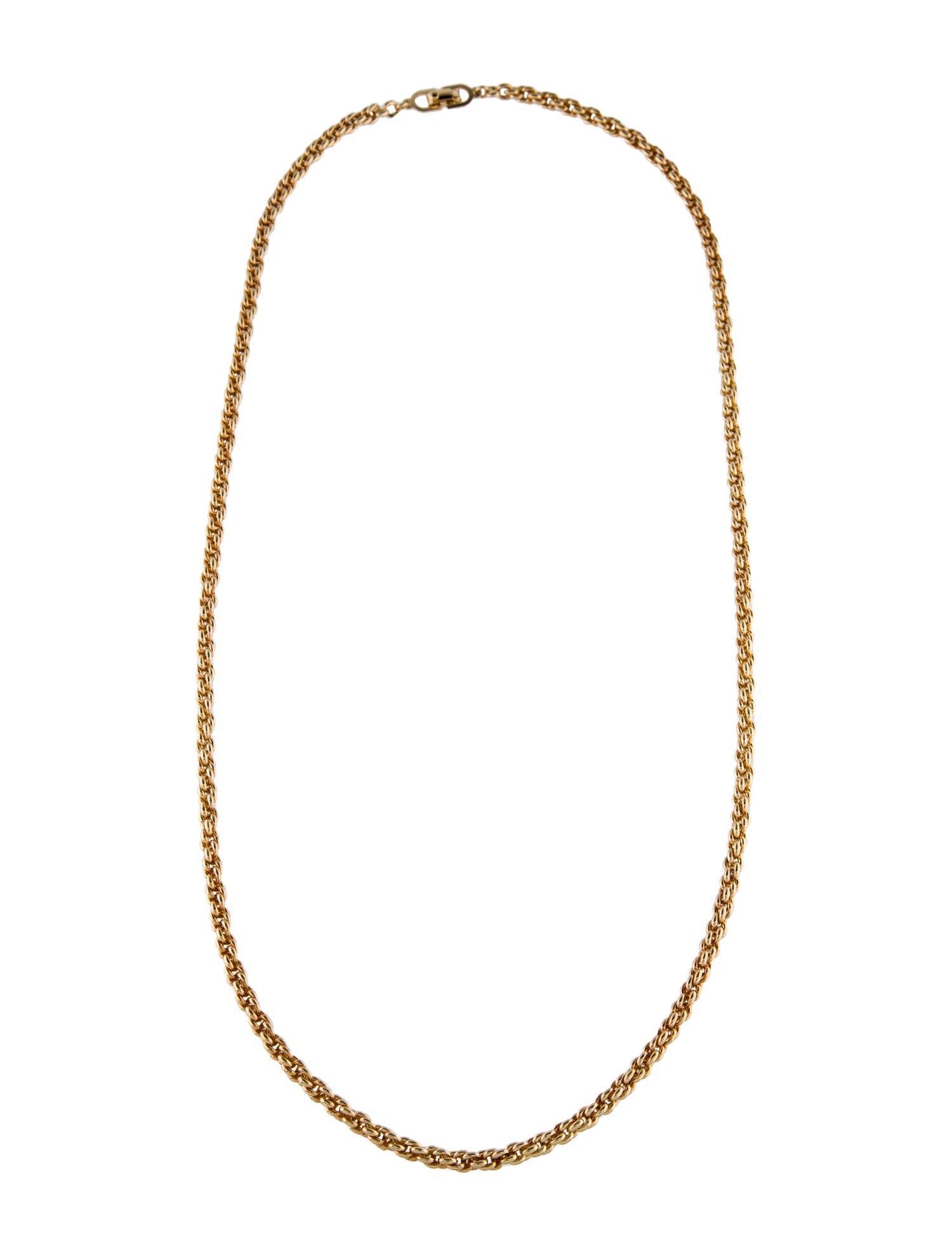 Christian Dior Vintage Long Rope Chain Necklace - Gold-Plated Chain ...