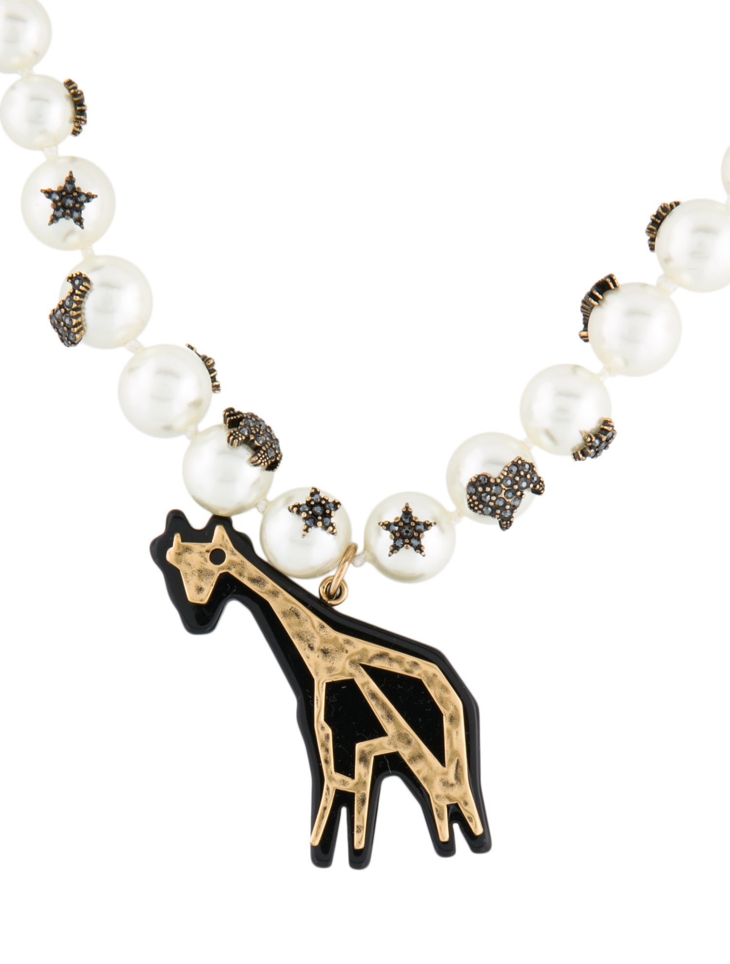 Christian Dior Giraffe Charm Dior Animals Embellished Resin Bead Choker ...