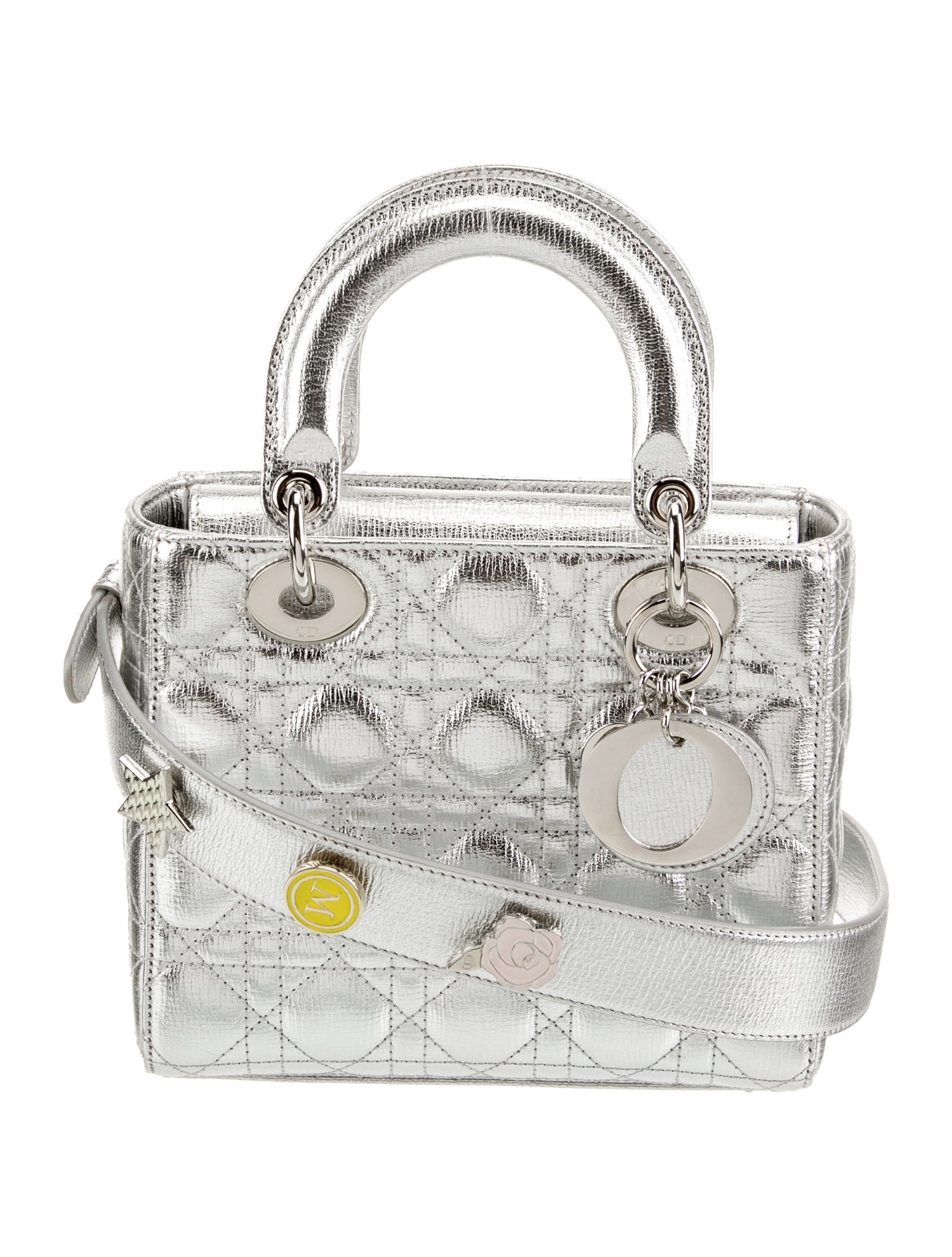Christian Dior Leather Lady Dior Small - Metallic Handle Bags, Handbags ...