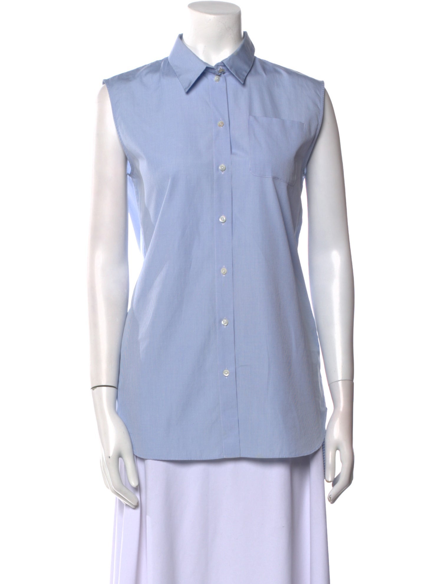 Christian Dior 2016 Sleeveless Button-Up Top - Blue Tops, Clothing ...