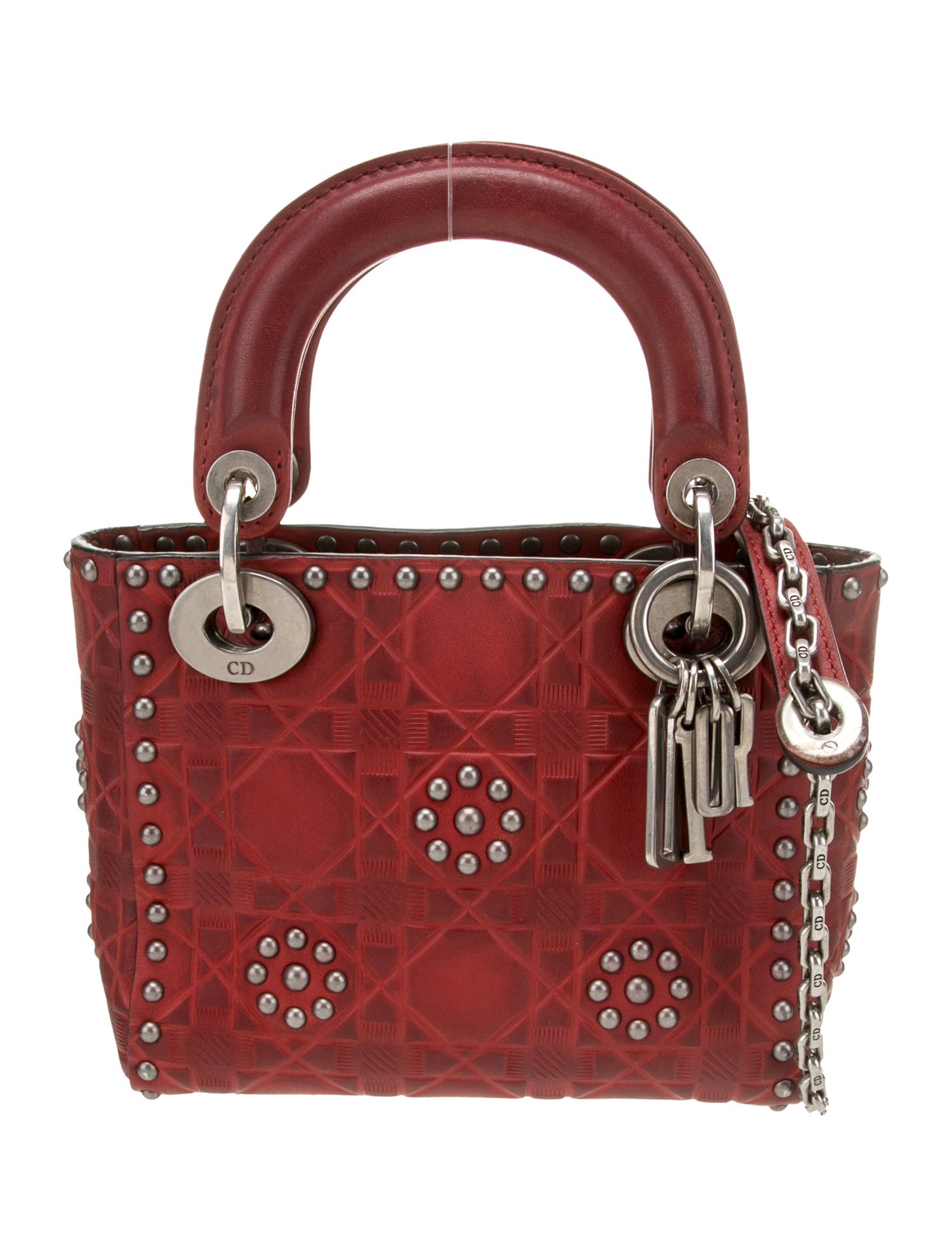 Christian Dior Cannage Lady Dior Mini - Red Handle Bags, Handbags ...