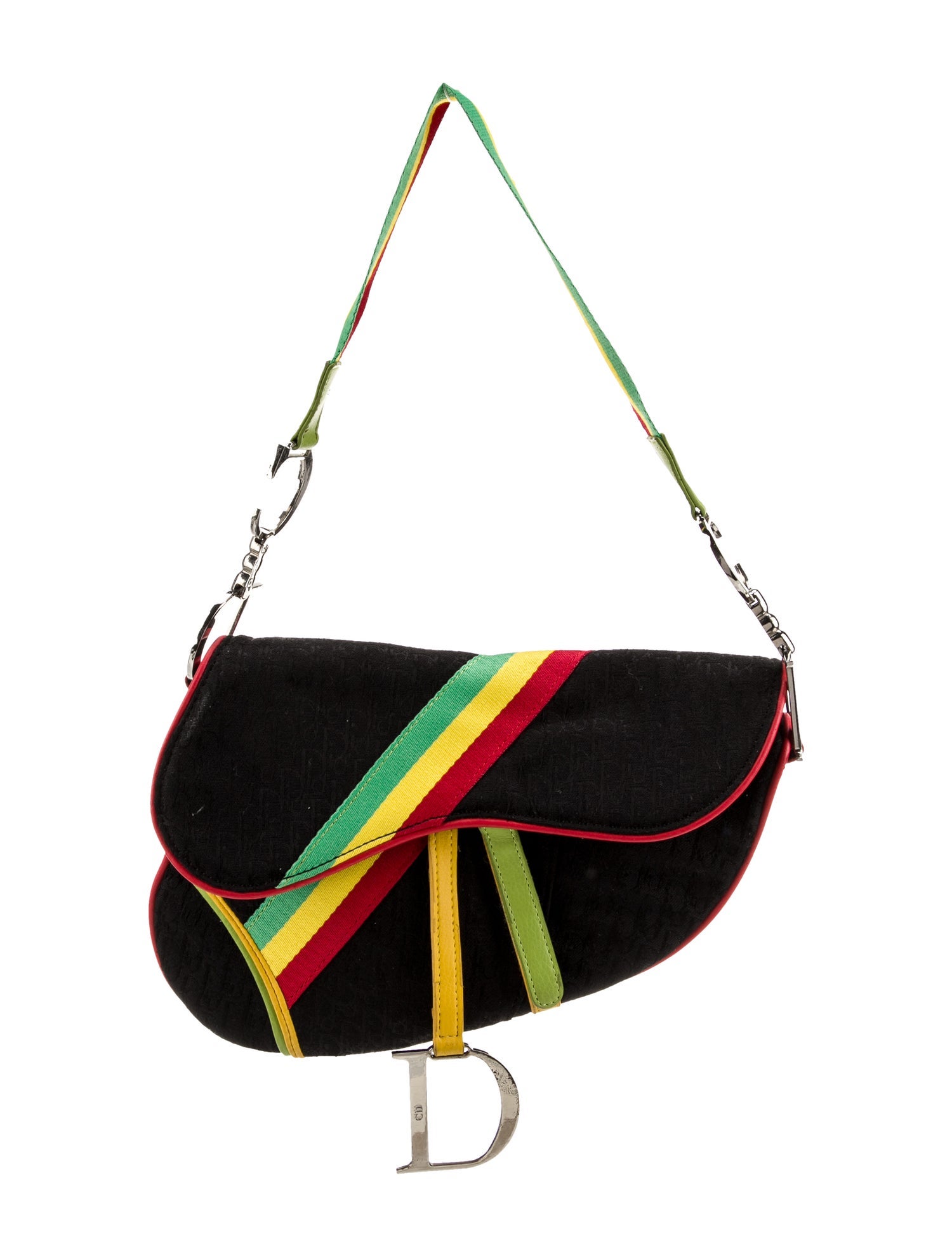 Christian Dior Diorissimo Rasta Vintage Saddle - Black Shoulder Bags ...