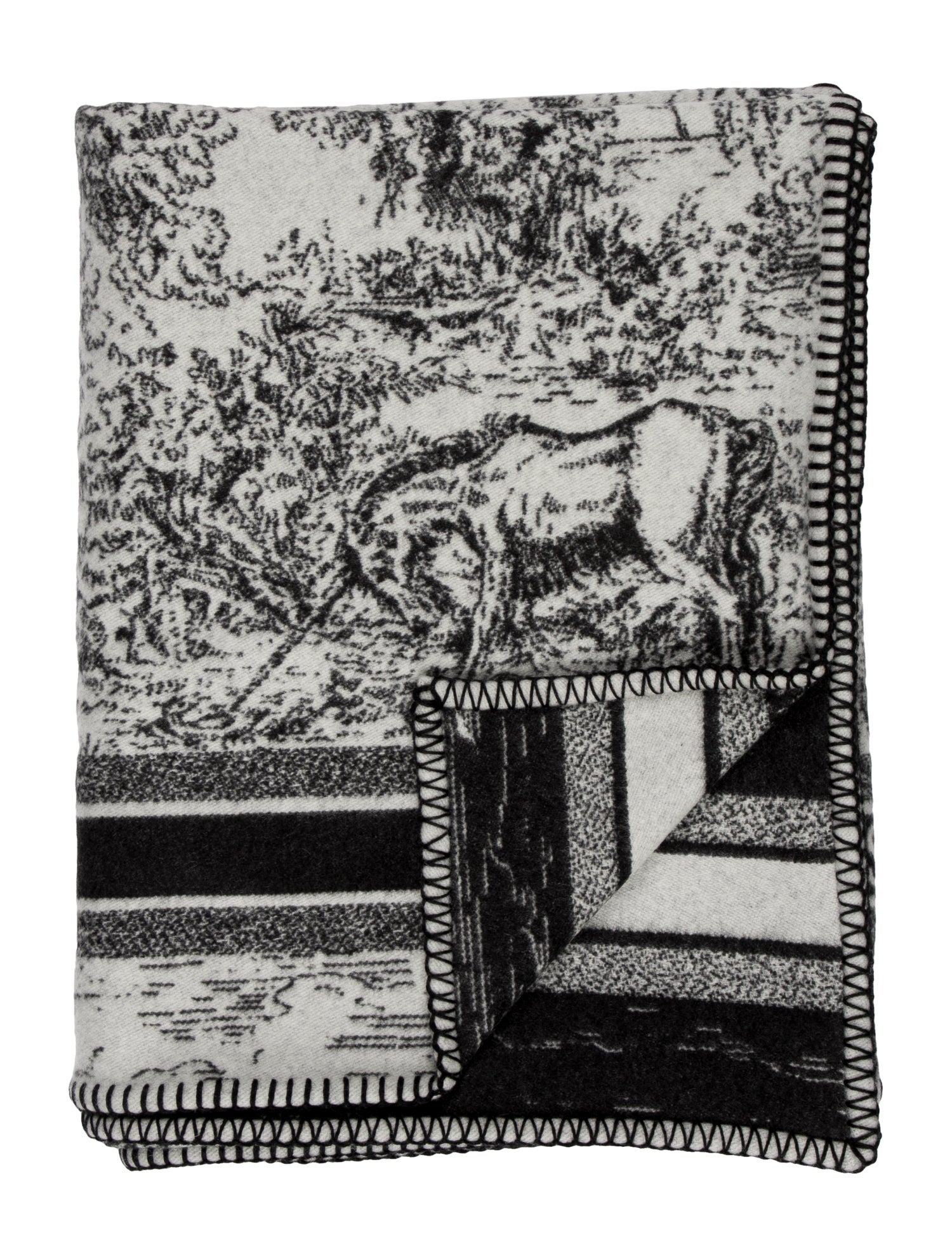 Christian Dior Toile de Jouy Scotland Throw Blanket - Black Throws, Pillows & Throws - CHR477748 ...