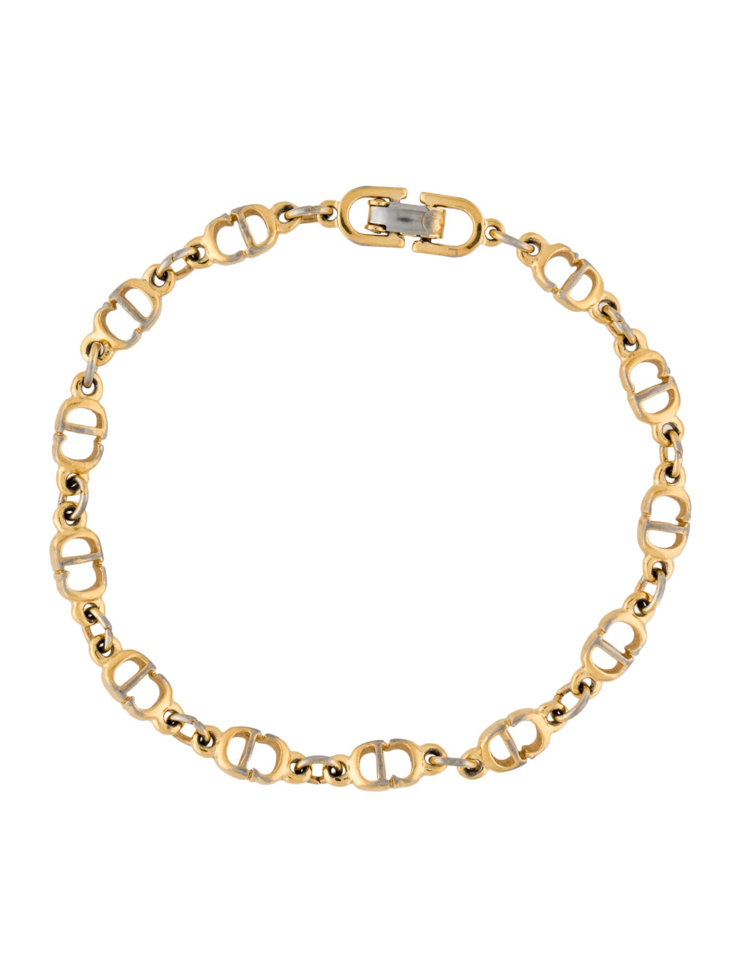 Christian Dior Vintage CD Link Bracelet - Gold-Plated Link, Bracelets ...