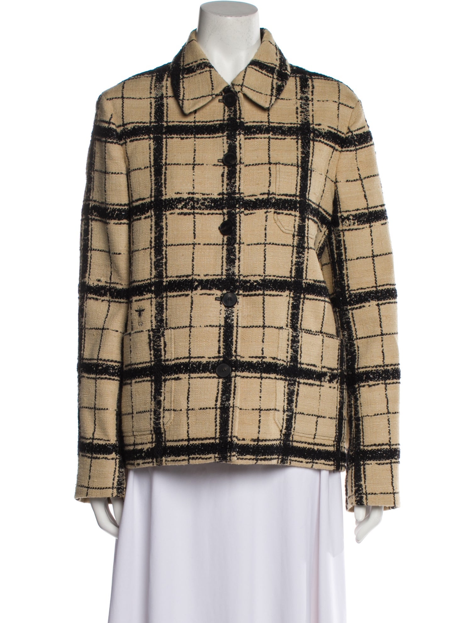 Christian Dior Plaid Print Jacket - Neutrals Jackets, Clothing ...