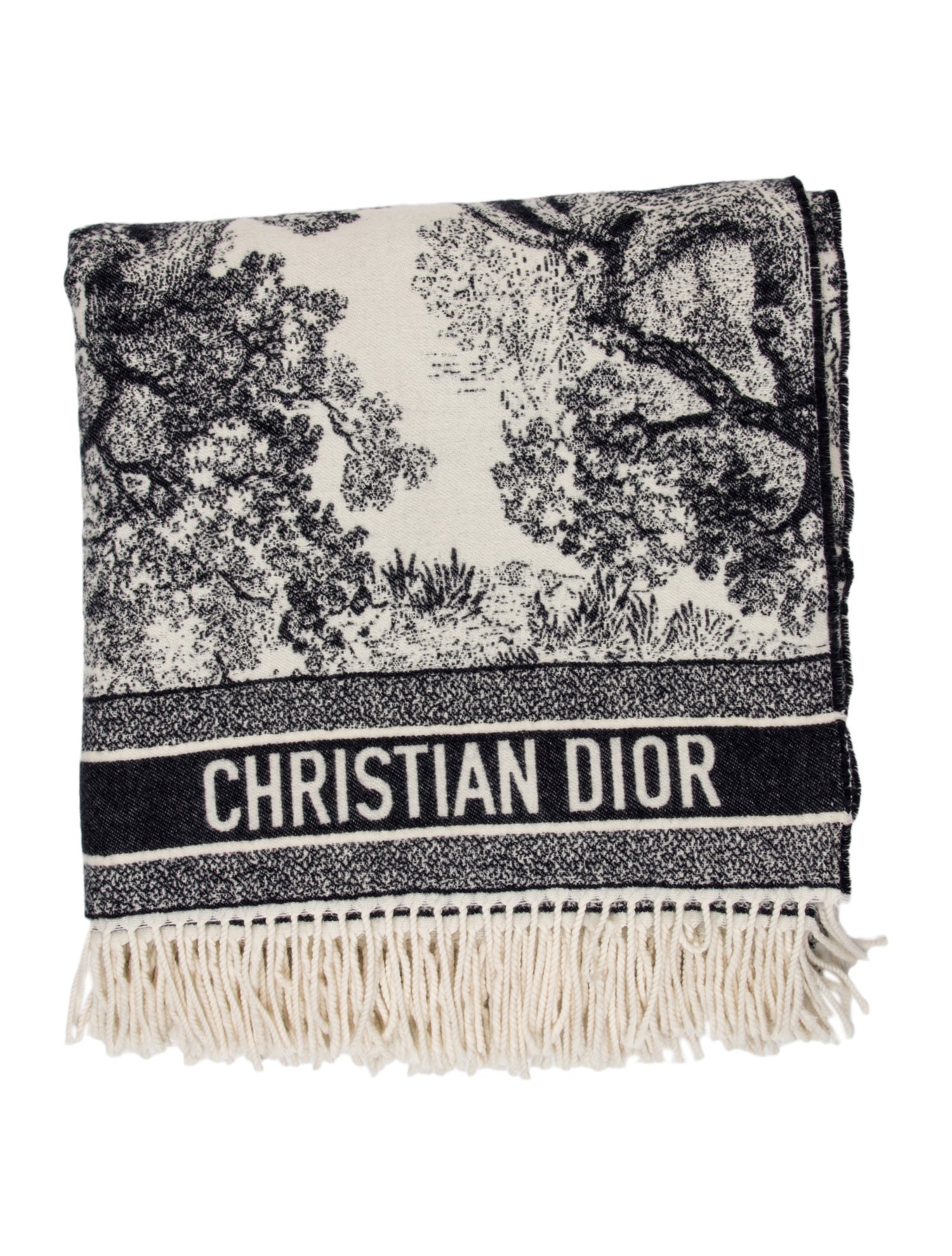 Christian Dior Toile de Jouy Throw Blanket - Blue Throws, Pillows & Throws - CHR480162 | The ...