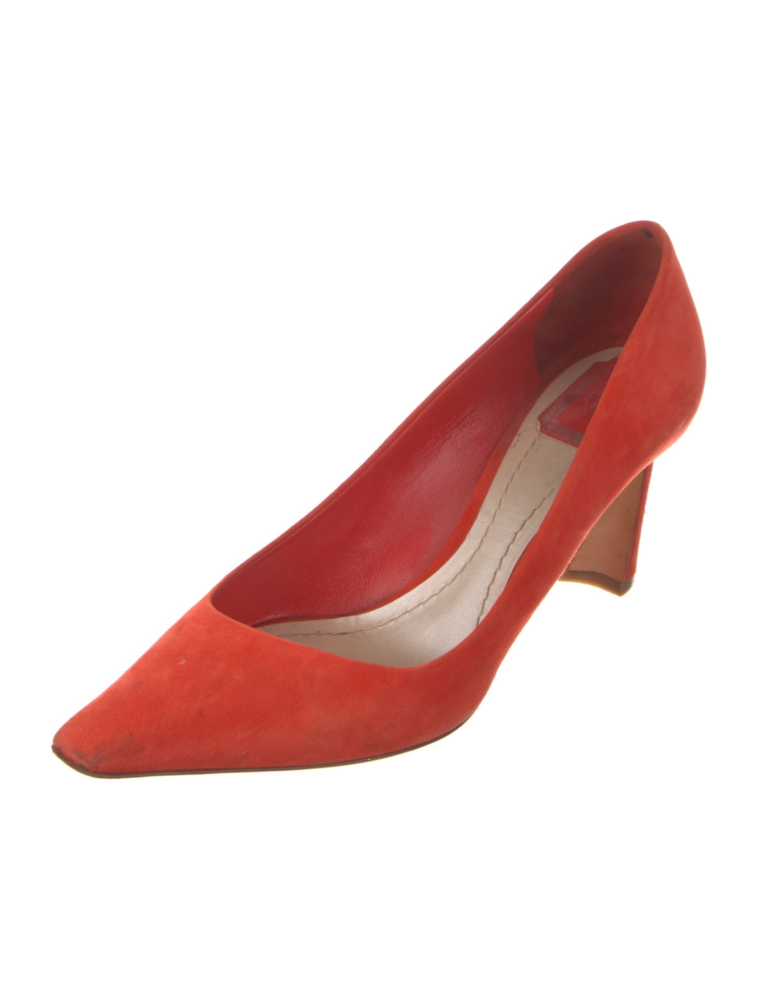 Frances Valentine Suede Crystal Embellishments D'Orsay Pumps - Red ...