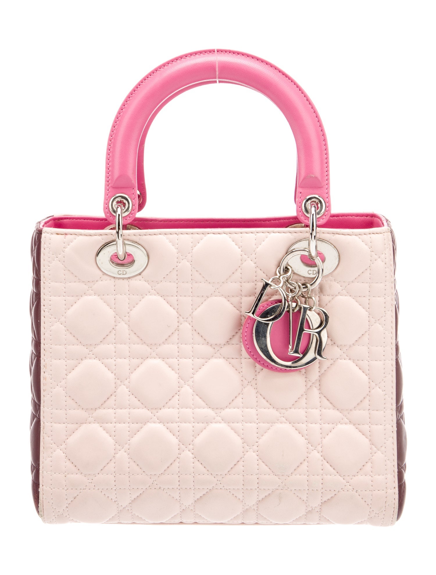 Christian Dior Leather Lady Dior - Pink Handle Bags, Handbags ...