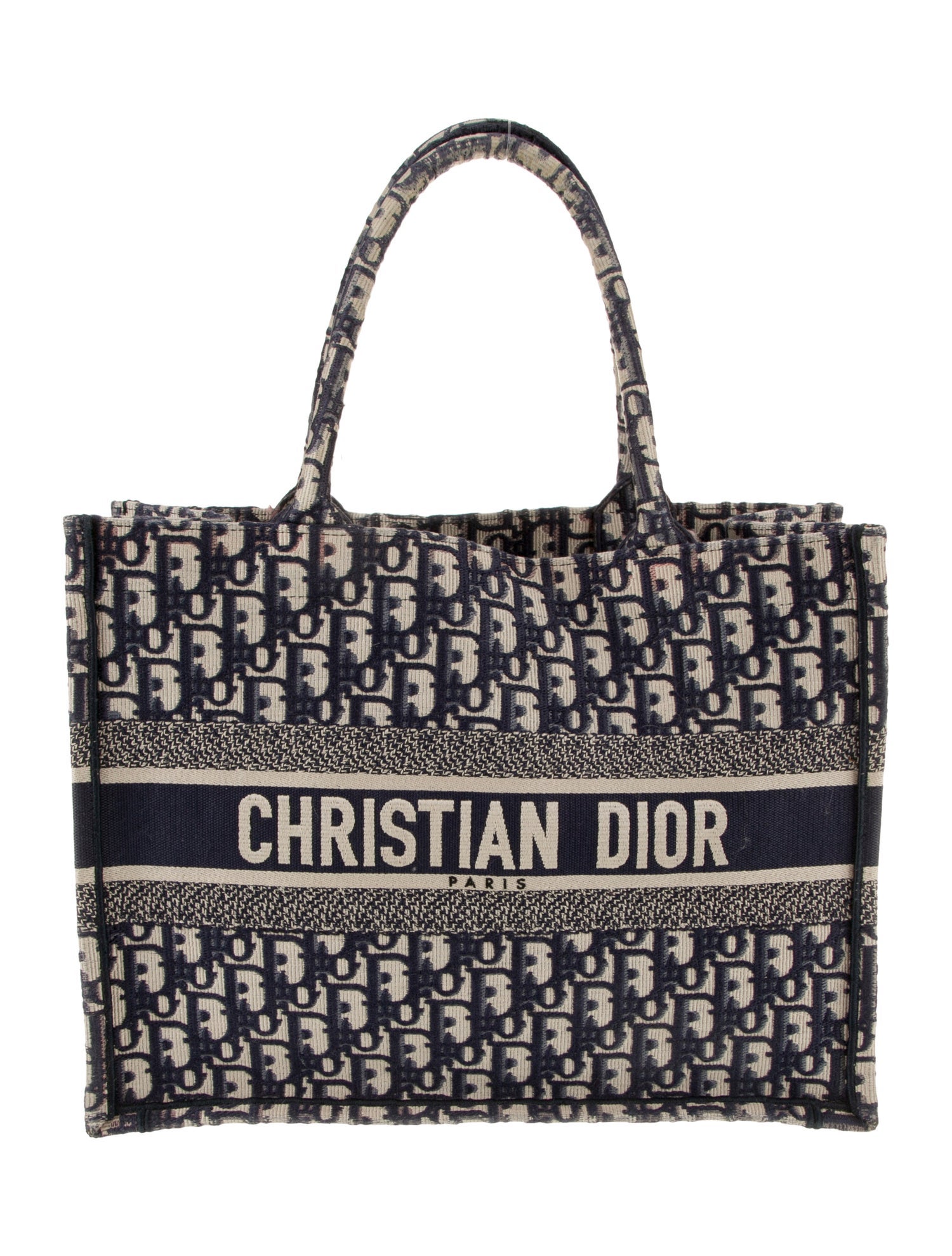 Christian Dior Oblique Jacquard Book Medium - Blue Totes, Handbags ...