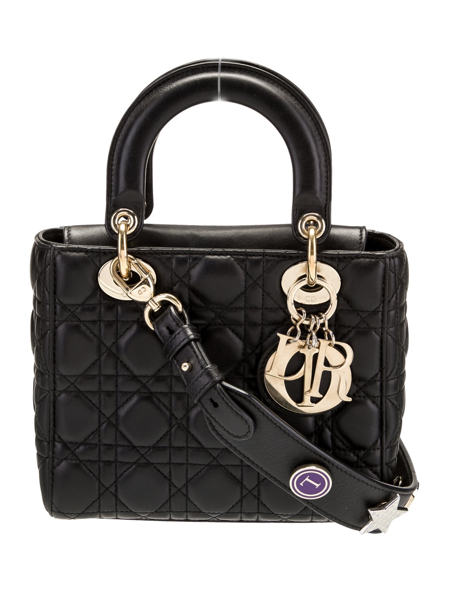 Christian Dior Cannage Lady Dior Small - Black Handle Bags, Handbags ...