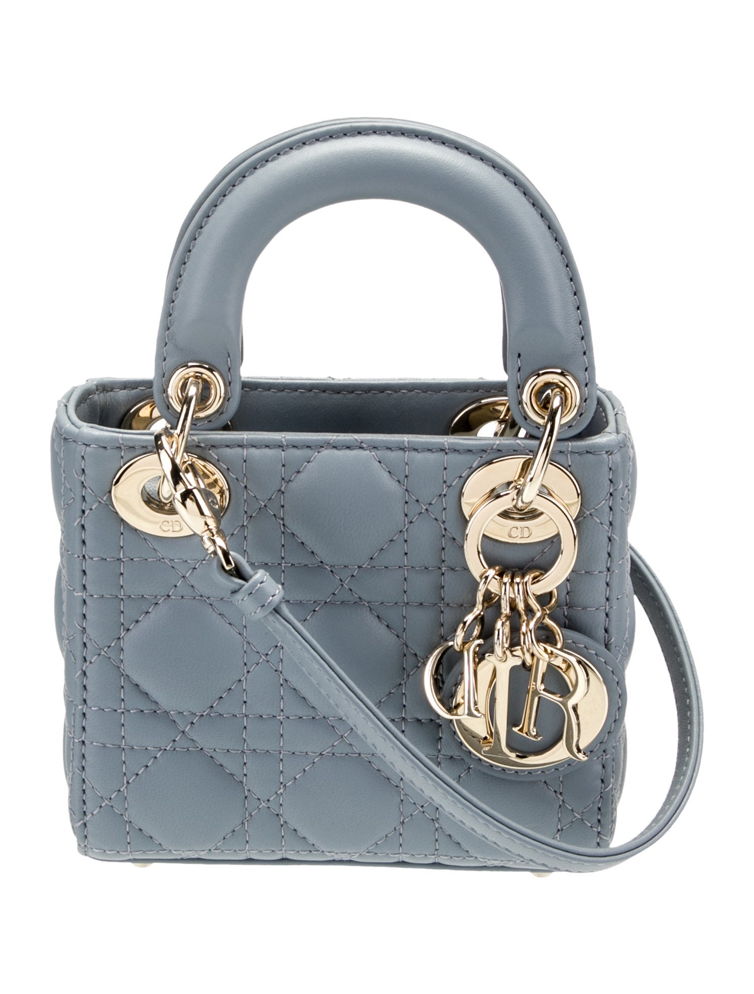 Christian Dior Cannage Lady Dior - Blue Mini Bags, Handbags - CHR490478 ...