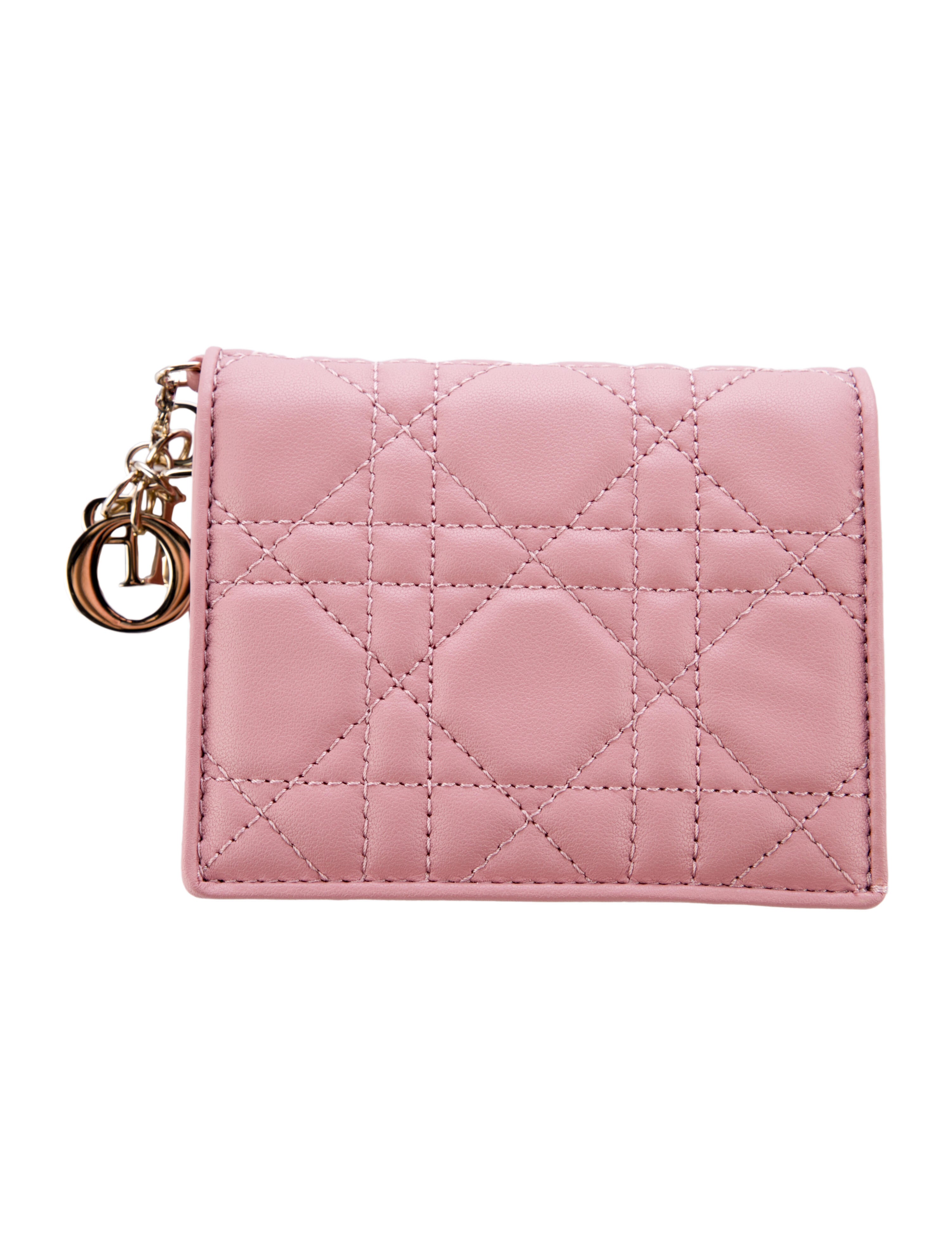 Christian Dior Cannage Pattern Leather Wallet w/ Tags - Pink Wallets ...