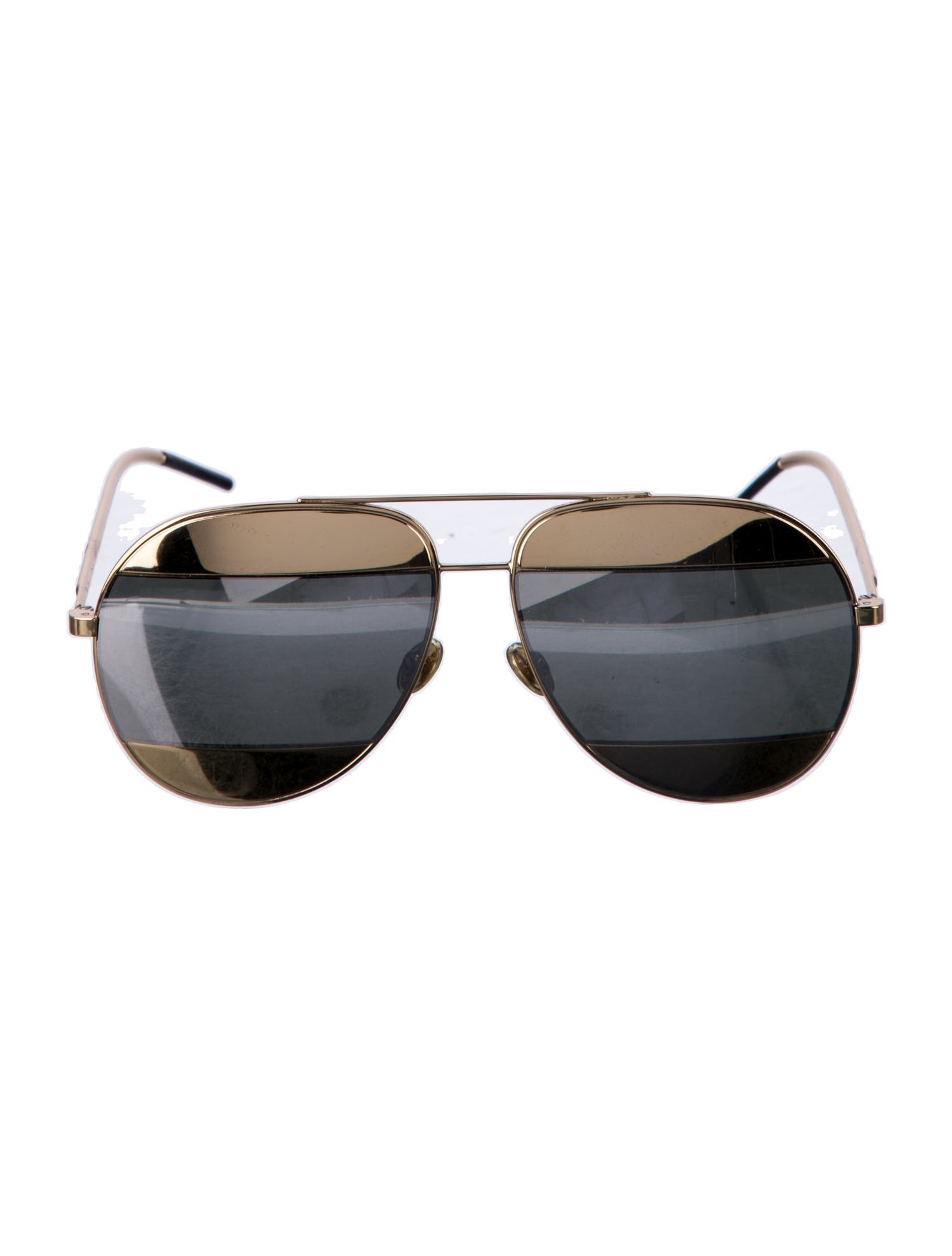 Christian Dior Aviator Tinted Sunglasses - Gold Sunglasses, Accessories ...