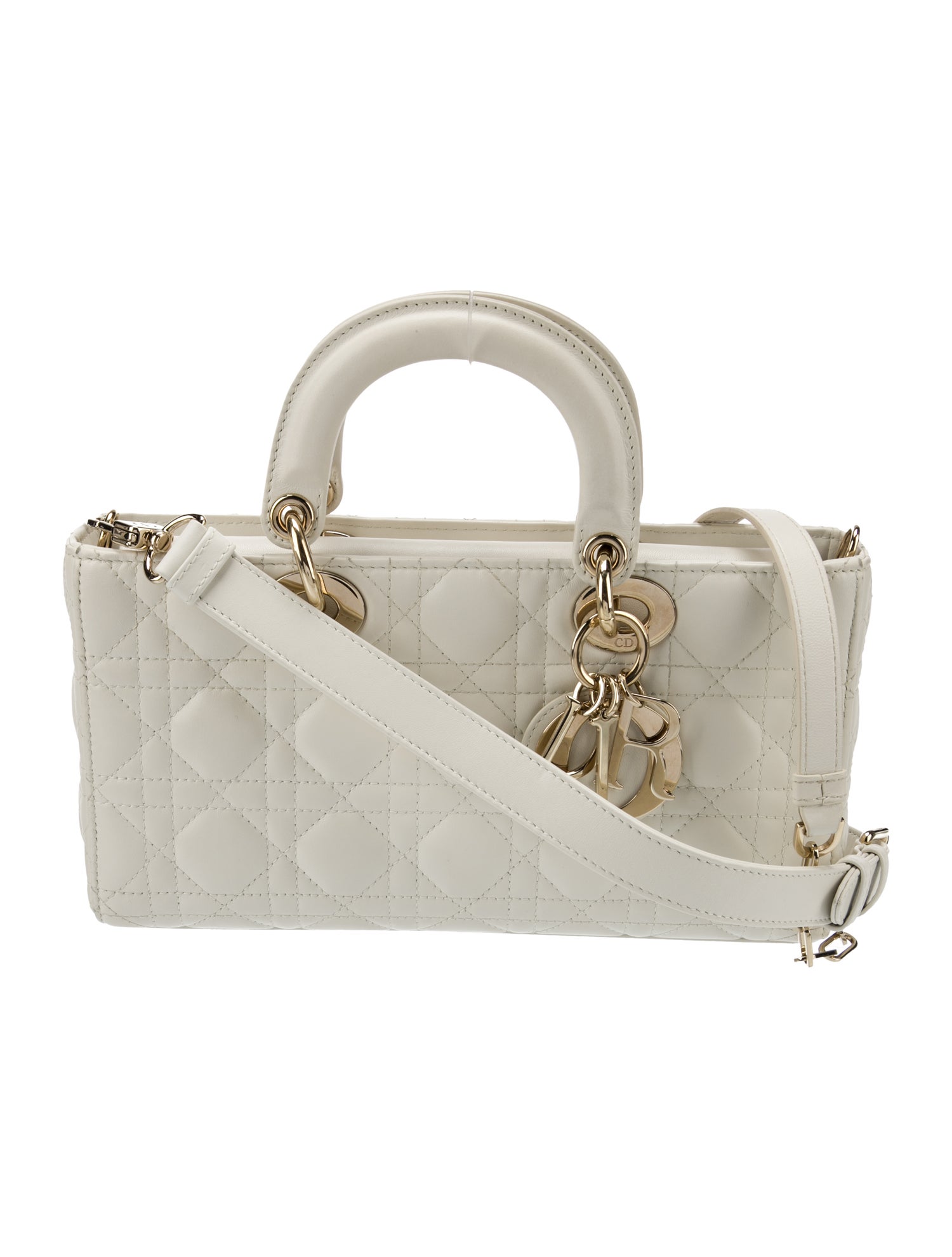 Christian Dior Cannage Lady Dior - White Handle Bags, Handbags ...