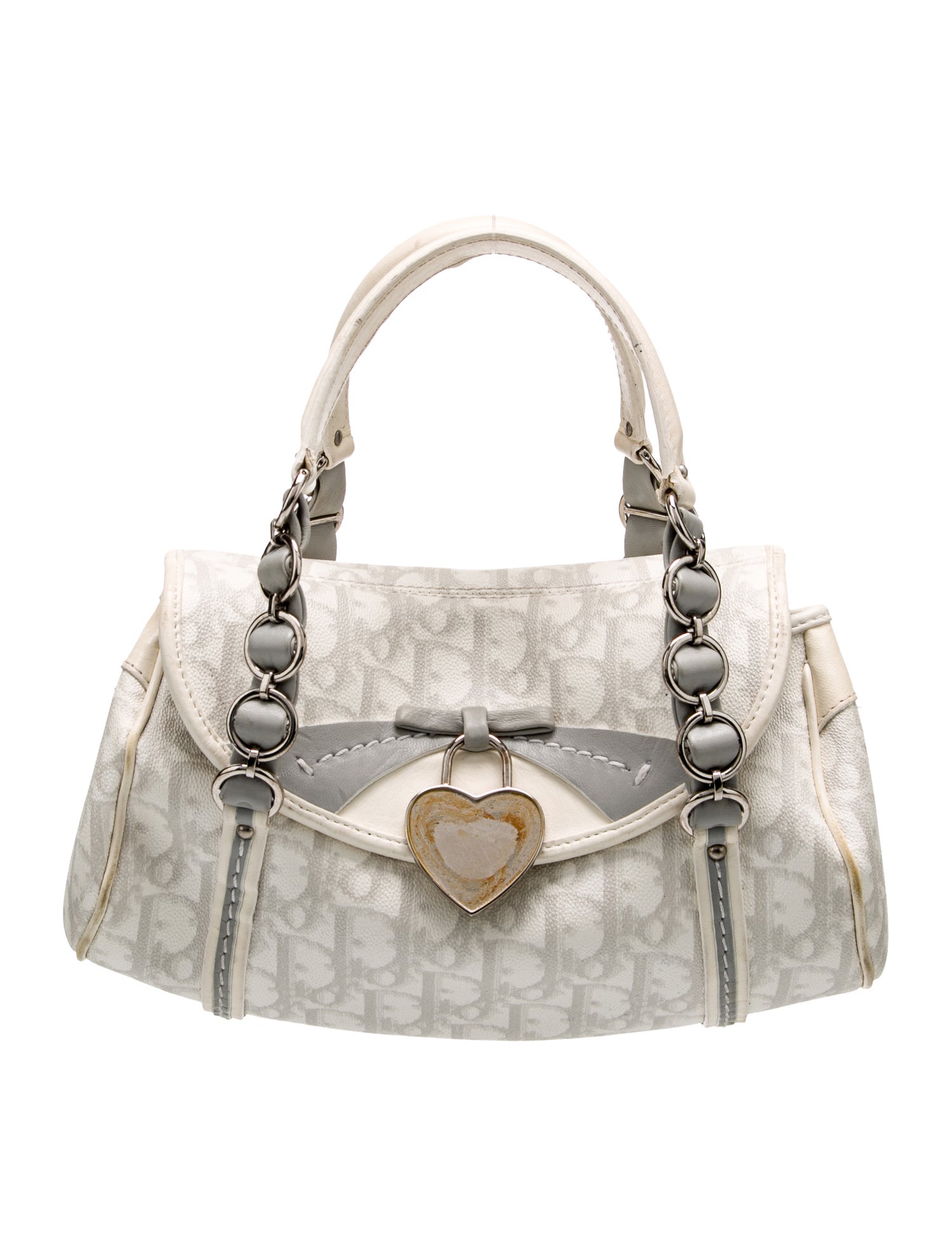 Christian Dior Diorissimo Romantique Vintage Grey Handle Bags