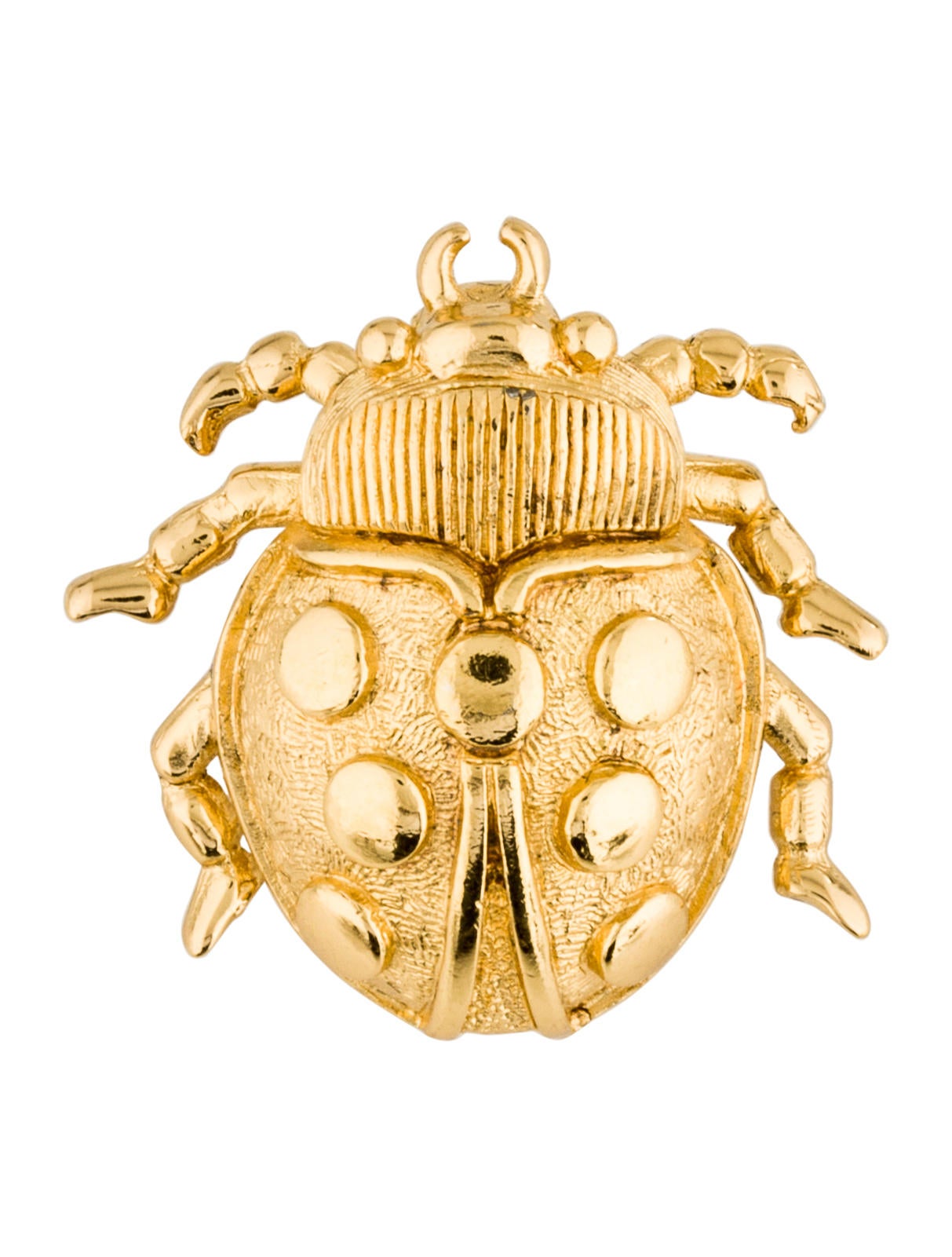 Christian Dior Lady Bug Brooch - Gold, Gold-Tone Metal Pin, Brooches ...