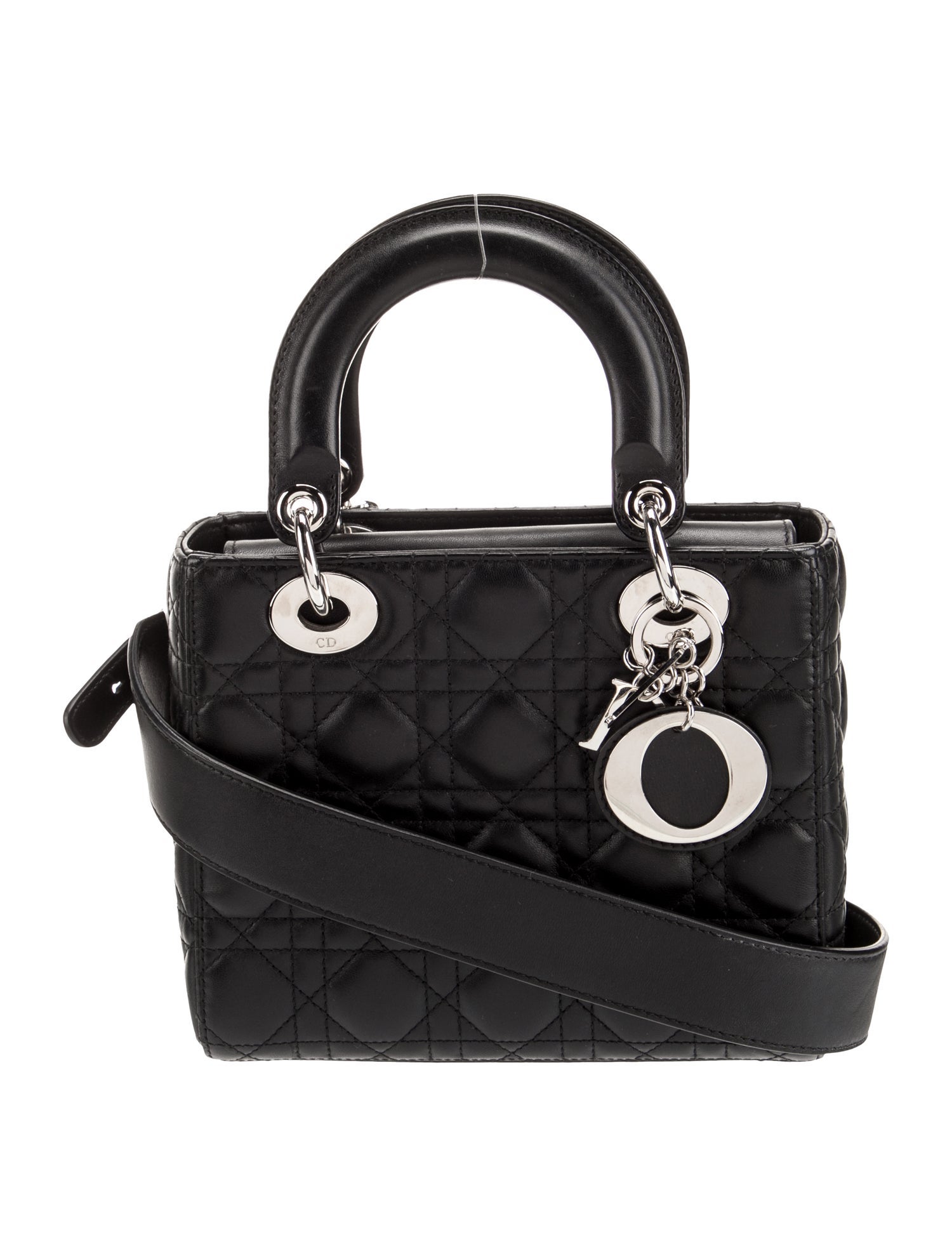 Christian Dior Cannage Lady Dior Small - Black Handle Bags, Handbags ...