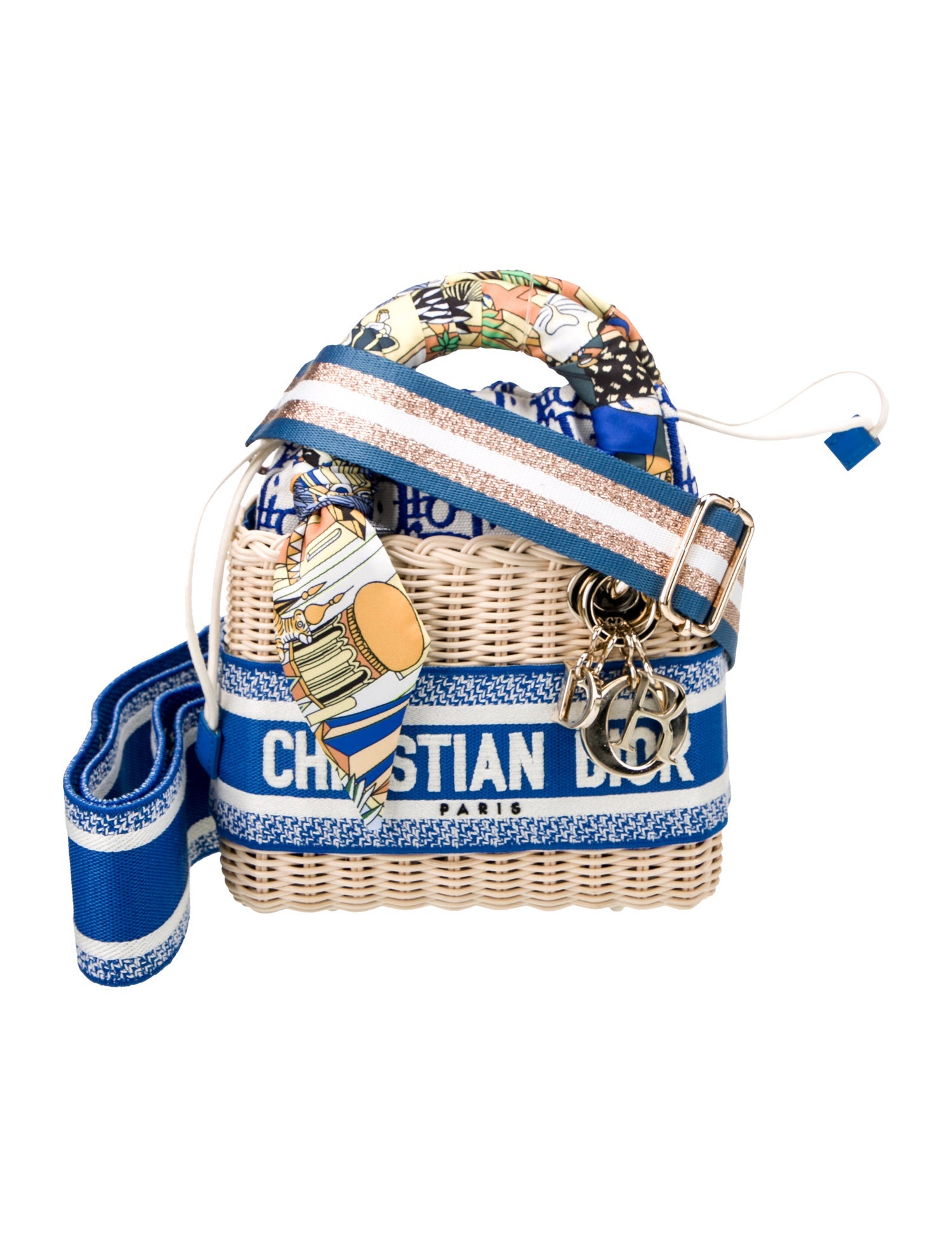 Christian Dior Raffia Lady Dior Mini 2022 - Blue Handle Bags, Handbags ...