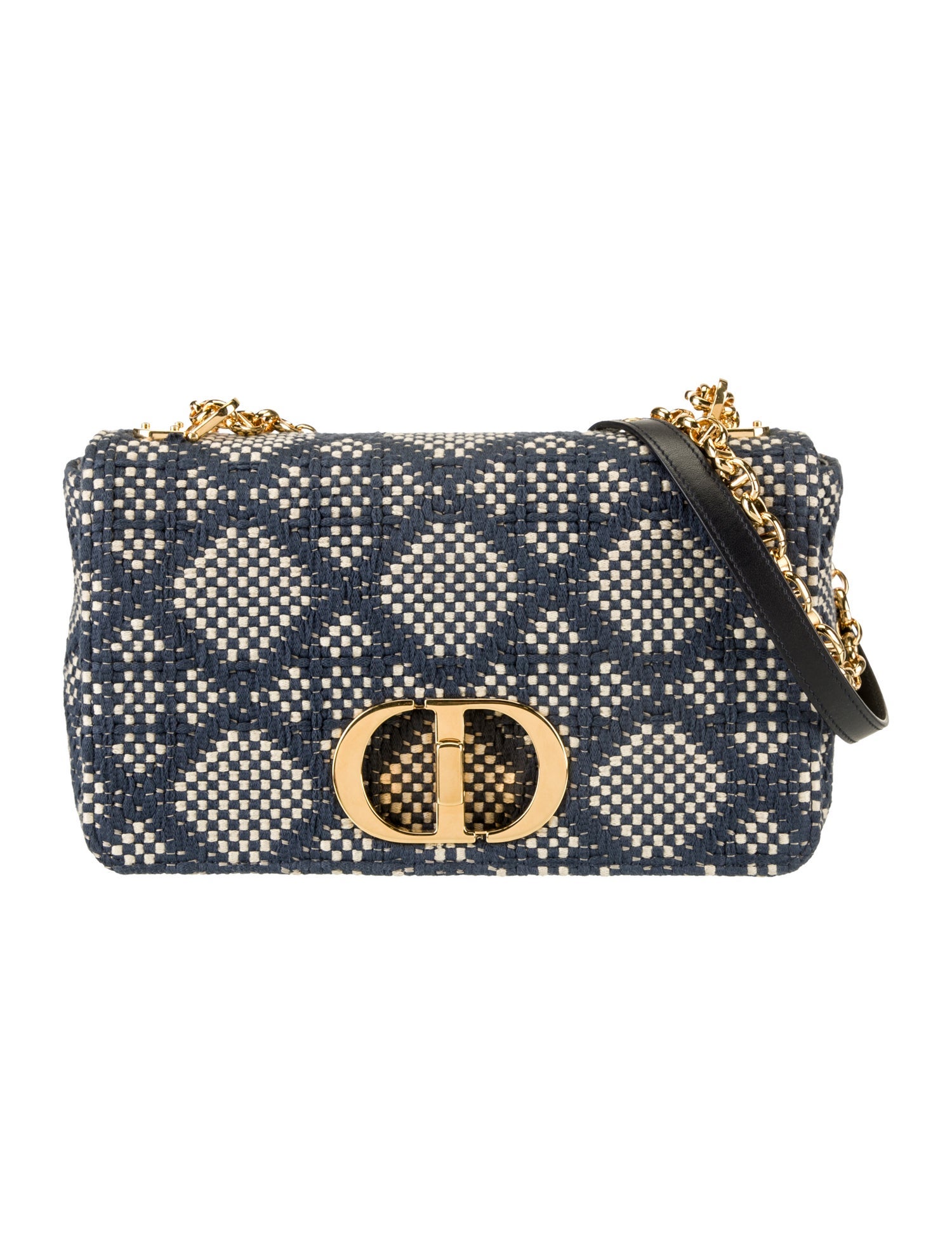 Christian Dior Canvas Caro Medium - Blue Shoulder Bags, Handbags ...
