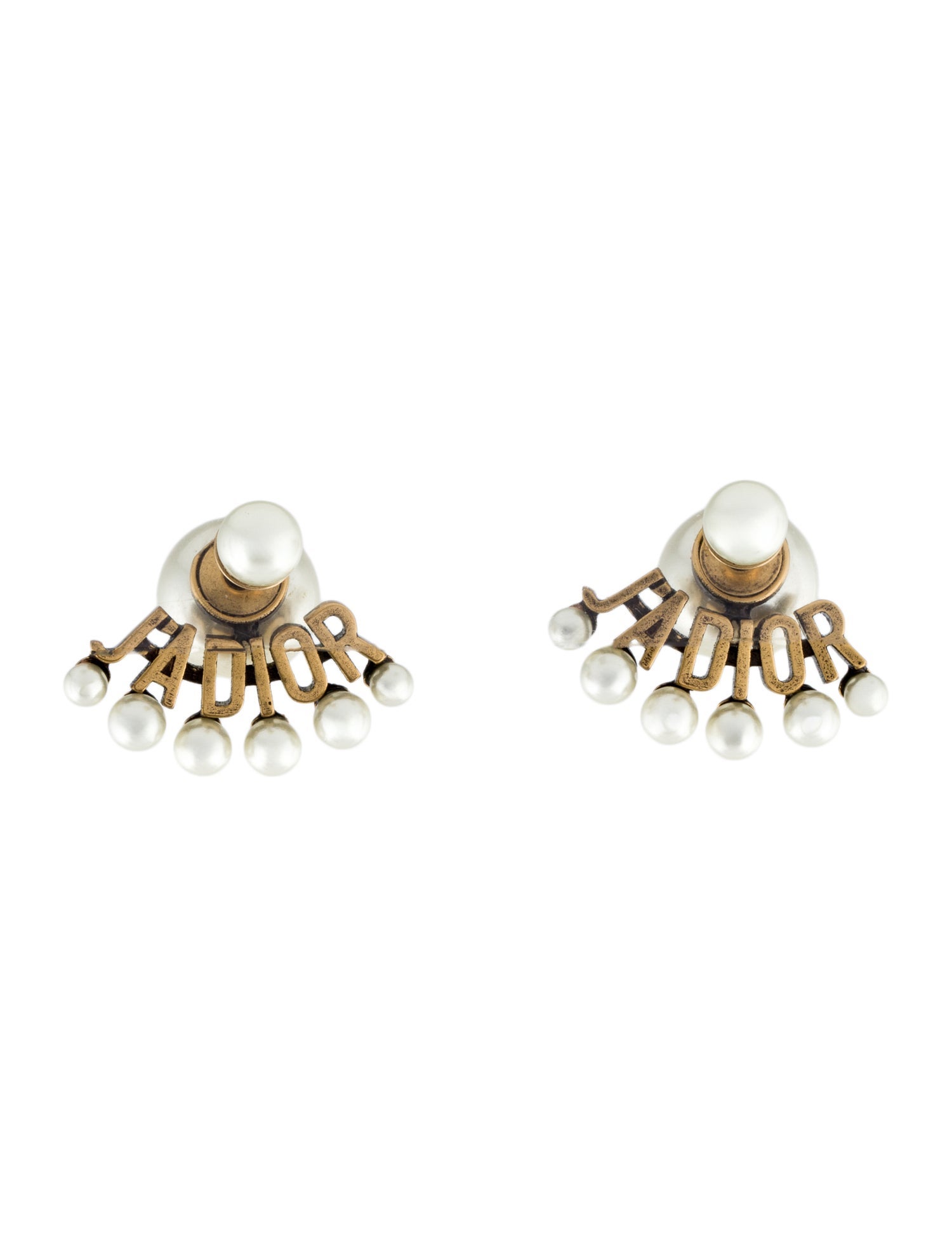 Christian Dior Faux Pearl J'Adior Tribales Drop Earrings - White, Gold ...
