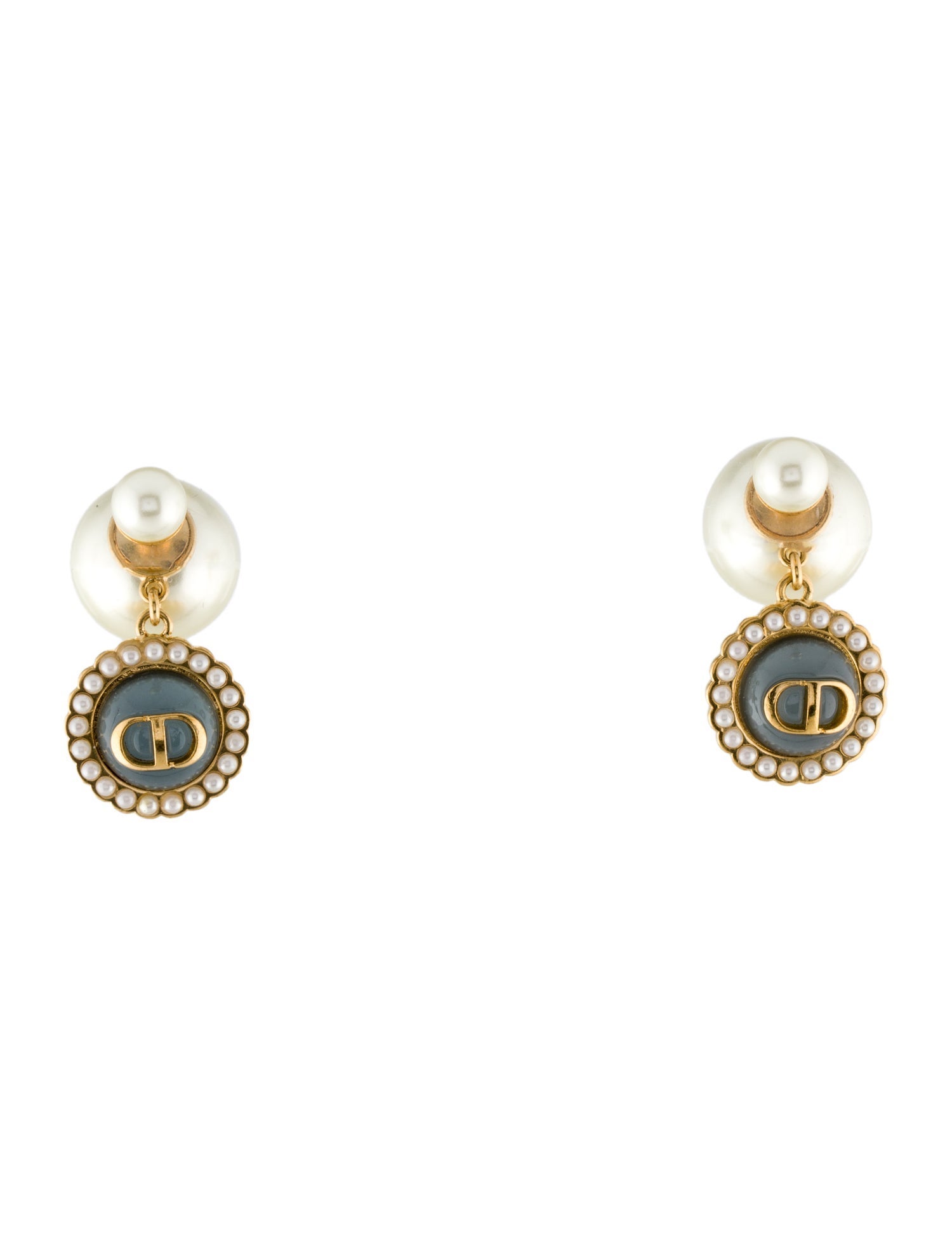 Christian Dior Faux Pearl & Resin Dior Tribales Earrings - Blue, Gold ...