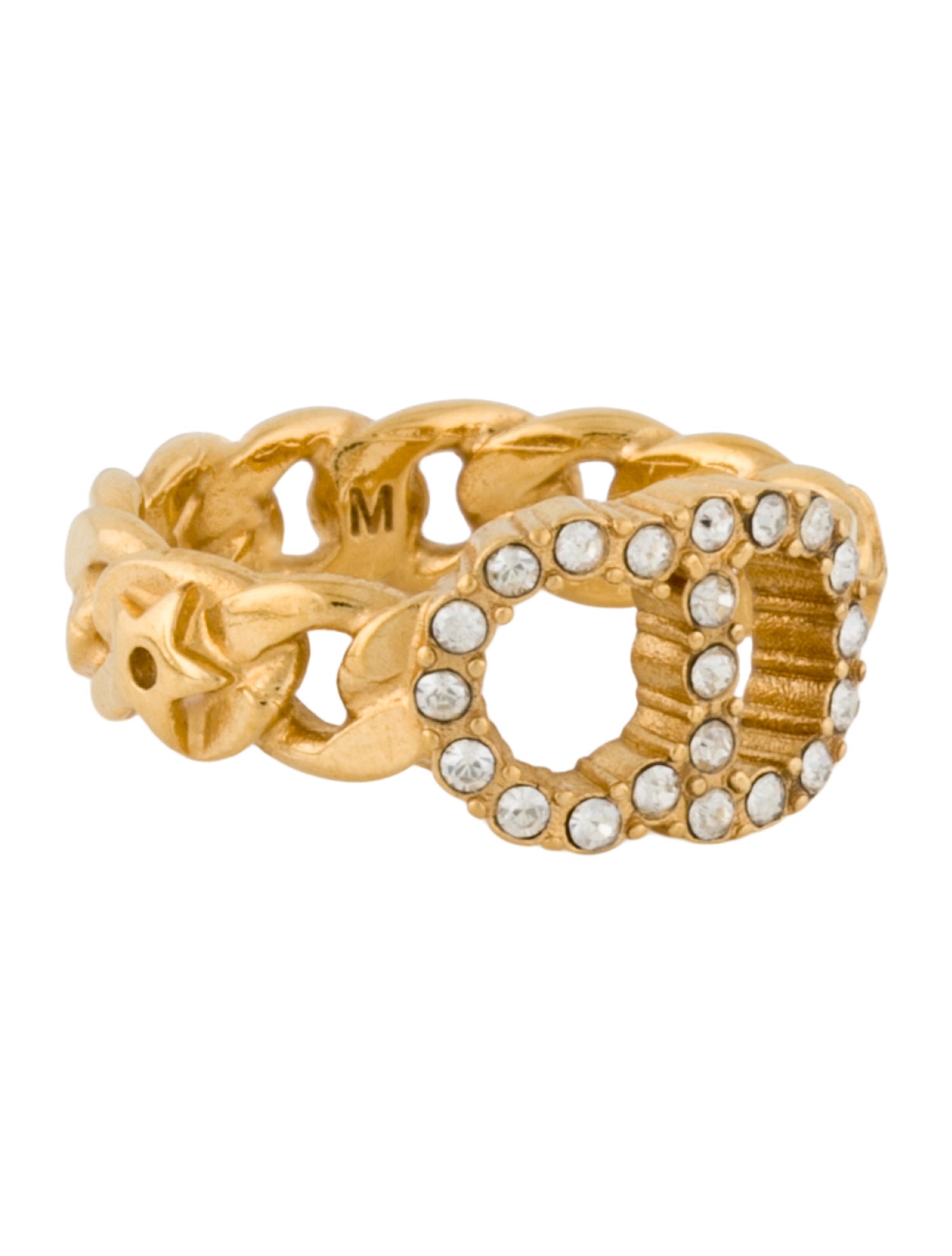 Christian Dior Crystal Clair D Lune Band Ring - Gold-Plated Band, Rings ...