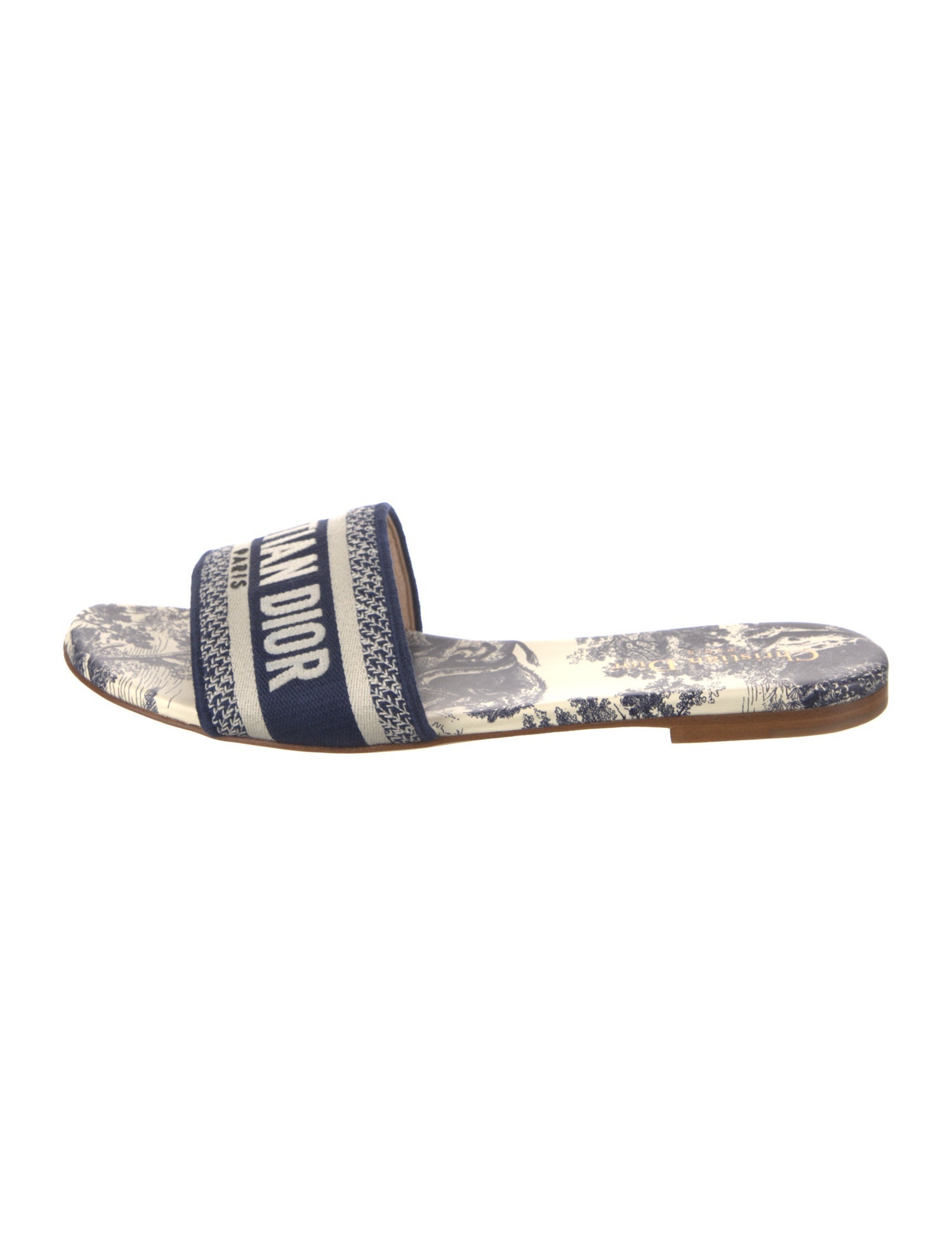 Christian Dior Oblique Jacquard Canvas Slides - Neutrals Sandals, Shoes ...