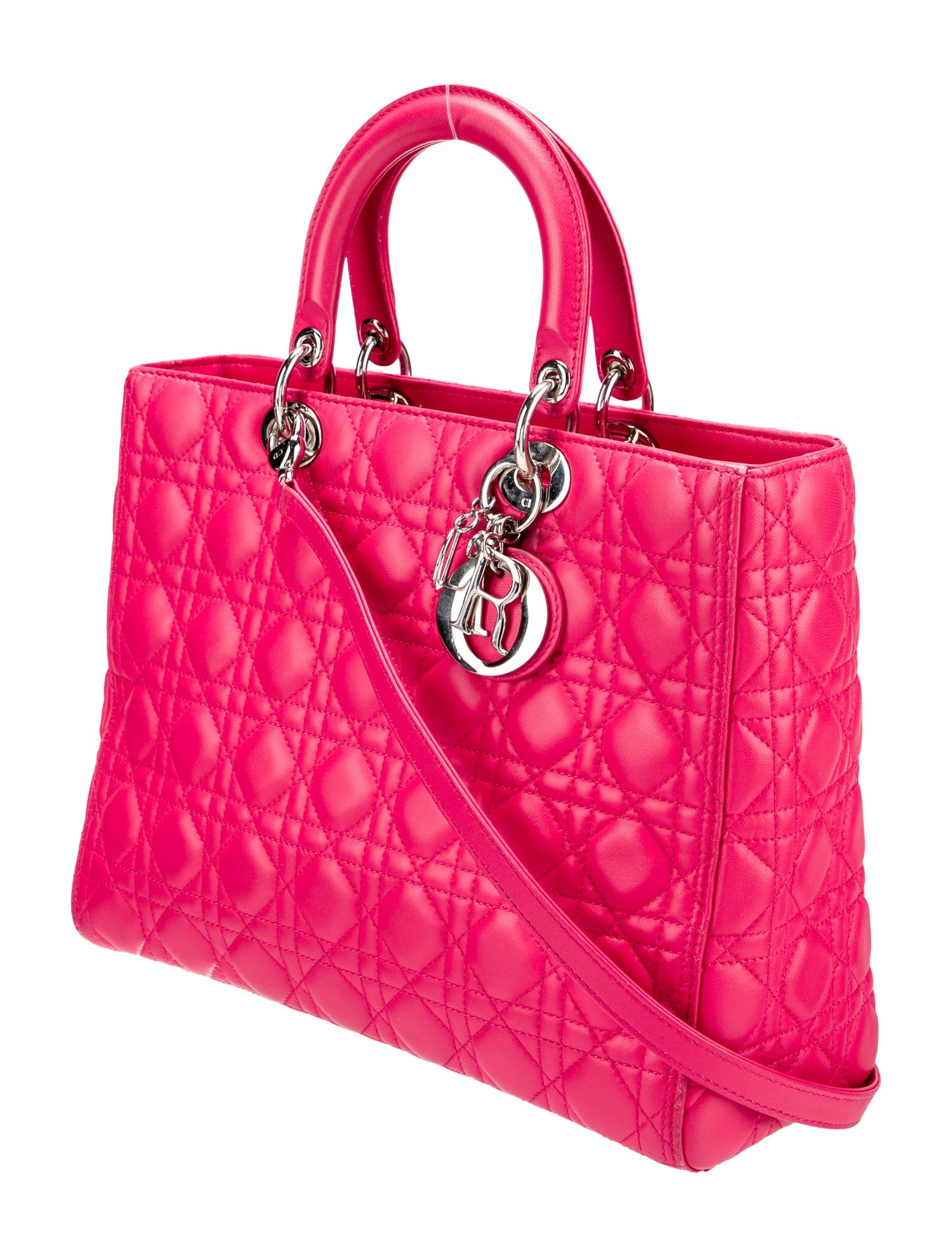 Christian Dior Cannage Lady Dior Large - Red Handle Bags, Handbags ...