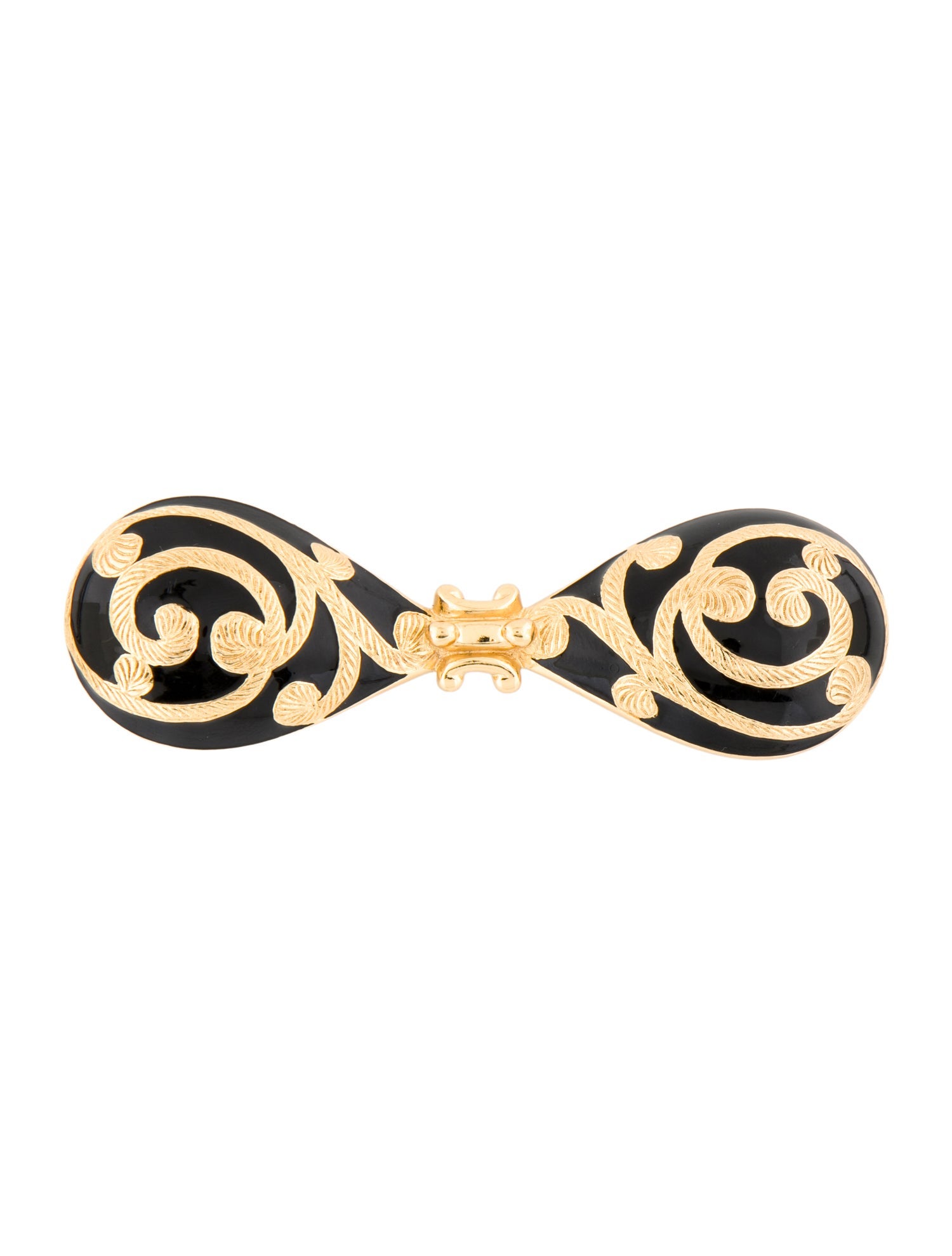Christian Dior Vintage Enamel Pin Brooch - Black, Gold-Plated Pin ...