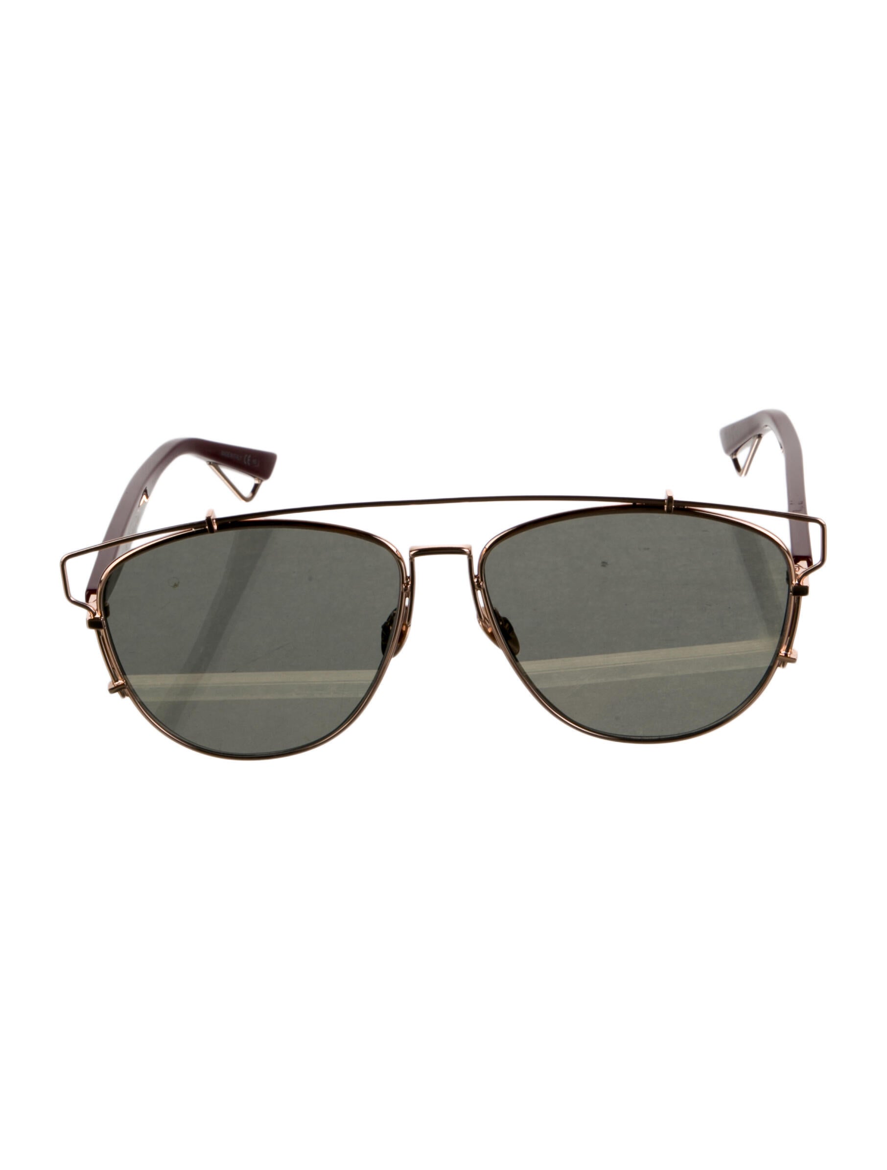 Christian Dior Aviator Tinted Sunglasses - Burgundy Sunglasses ...