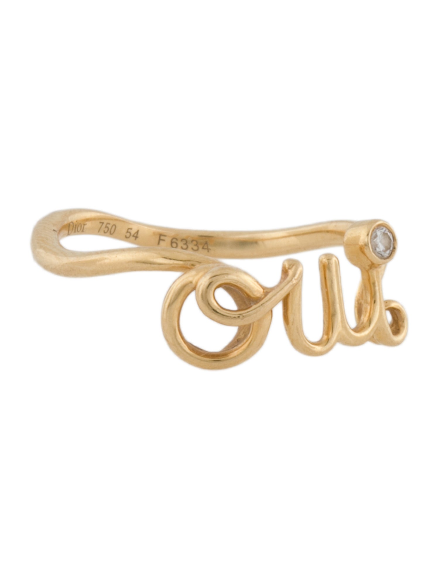 Christian Dior 18K Diamond 'Oui' Dioramour Ring - 18K Yellow Gold Band ...