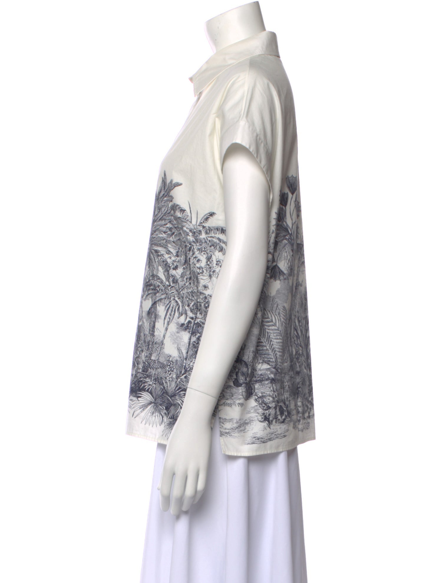Christian Dior Graphic Print Scoop Neck T-Shirt - Grey Tops, Clothing ...