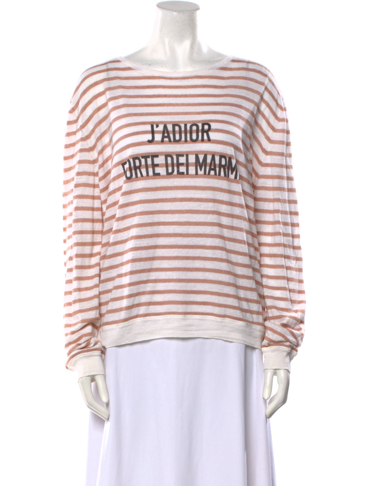 Christian Dior Linen Striped Sweater - Pink Knitwear, Clothing ...