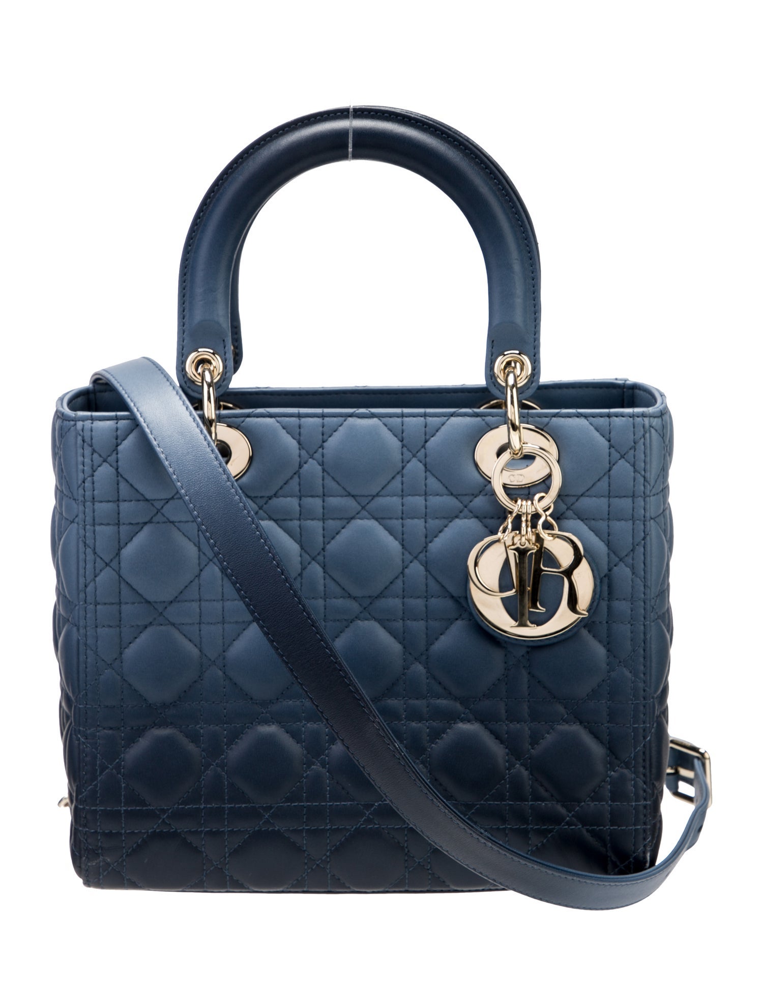 Christian Dior Cannage Lady Dior - Blue Handle Bags, Handbags ...