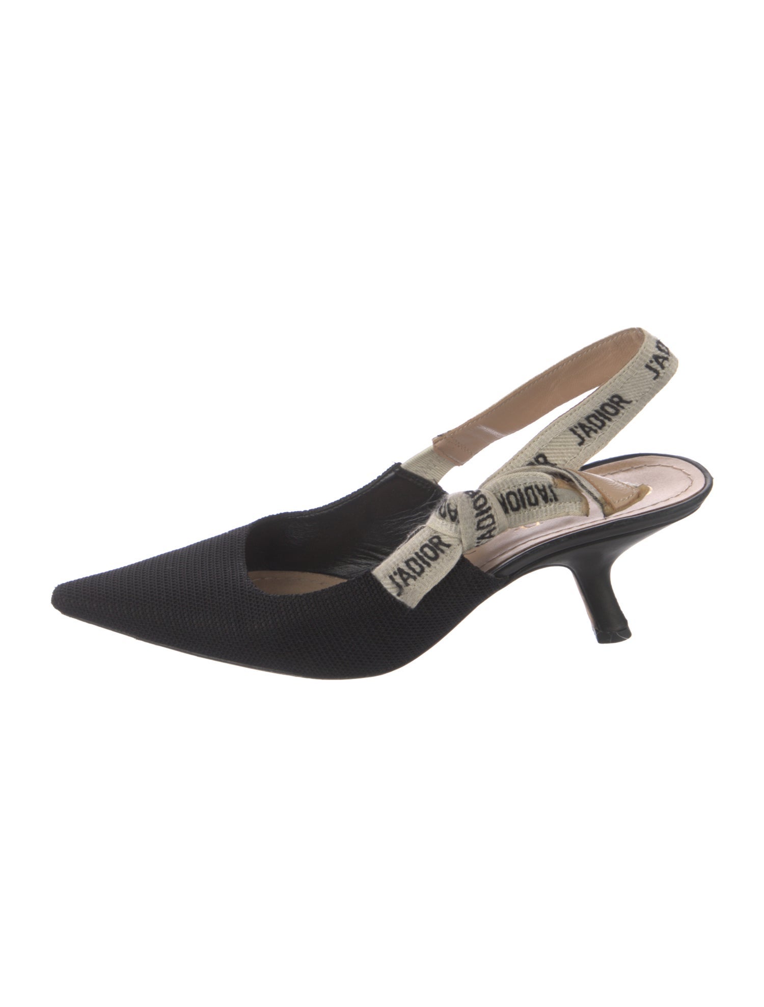 Christian Dior Printed Bow Accents Slingback Pumps - Black Pumps, Shoes ...