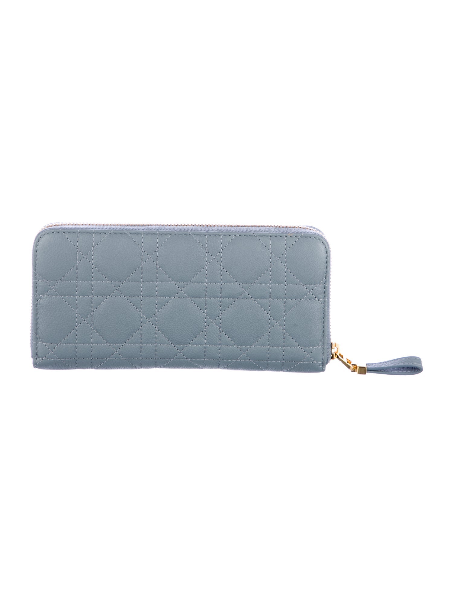 Christian Dior Medium Caro Cannage Pattern Wallet - Blue Wallets ...