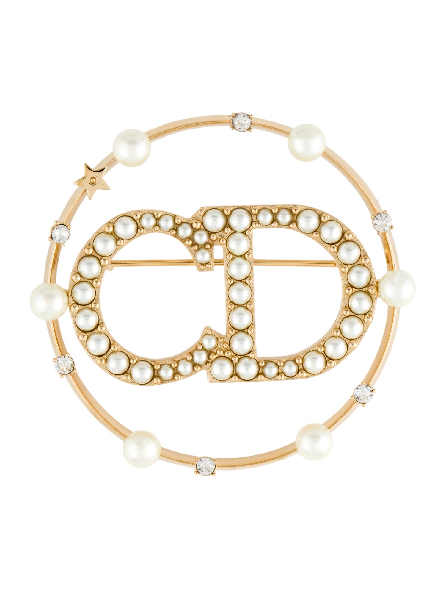 Alexis Bittar Lucite & Crystal Flower Brooch - Green, Brass Pin ...