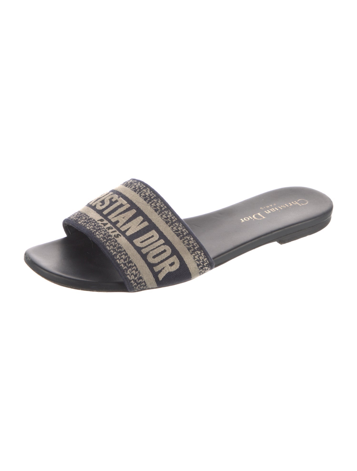 Christian Dior Canvas Printed Slides - Blue Sandals, Shoes - CHR517804 ...