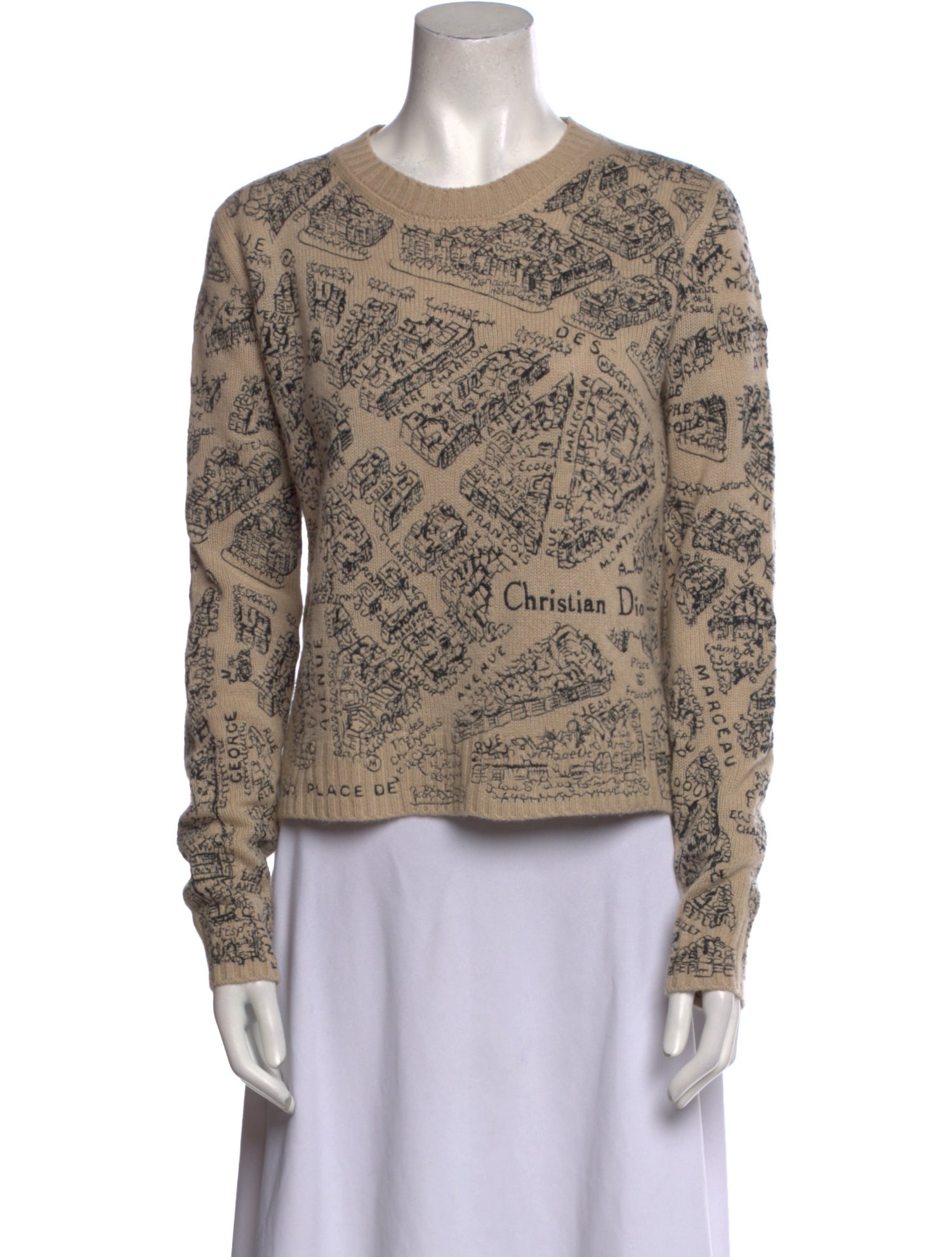 Christian Dior Cashmere Printed Sweater - Neutrals Knitwear, Clothing ...