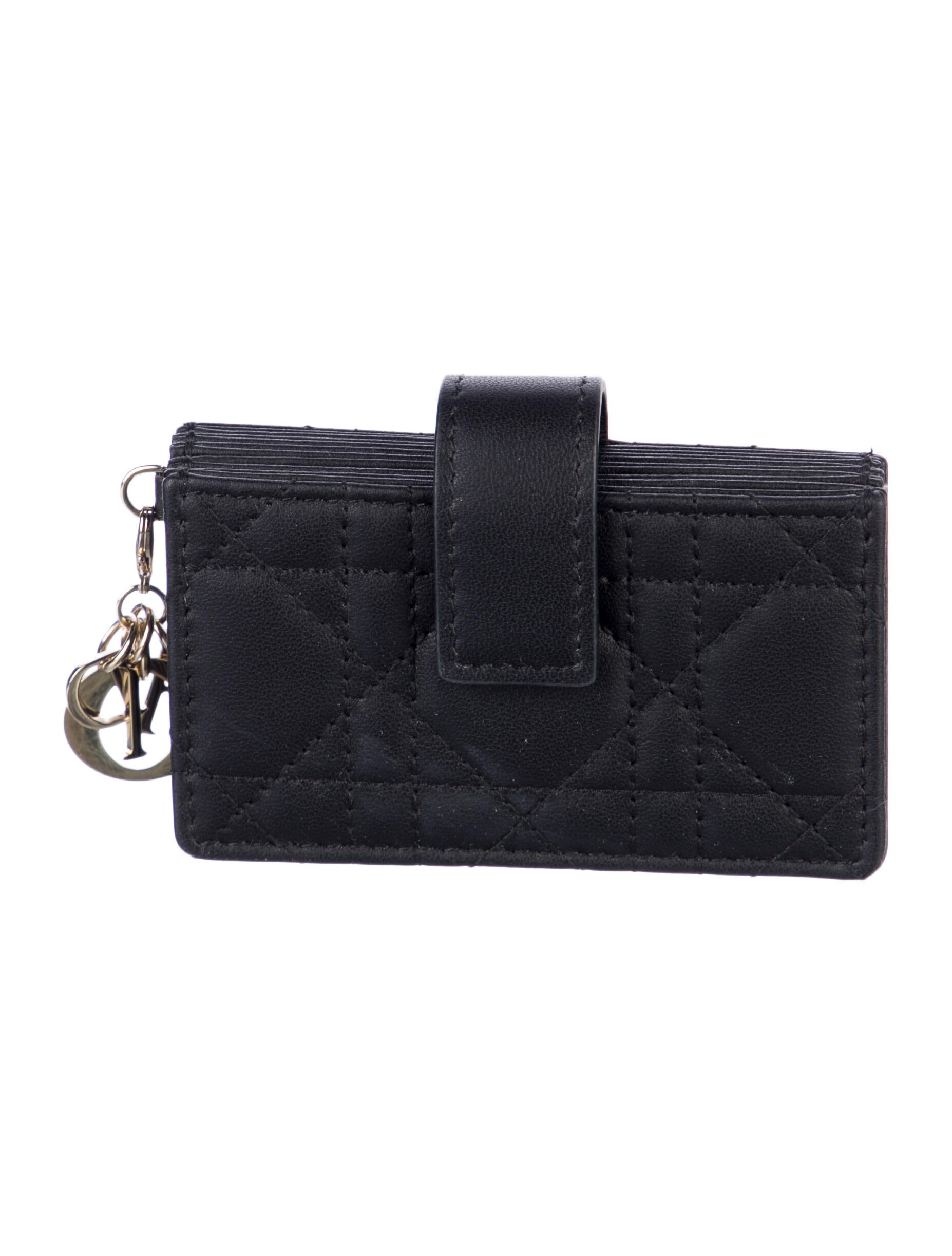 Christian Dior Ultra Matte Gusset Cannage Pattern Wallet - Black ...